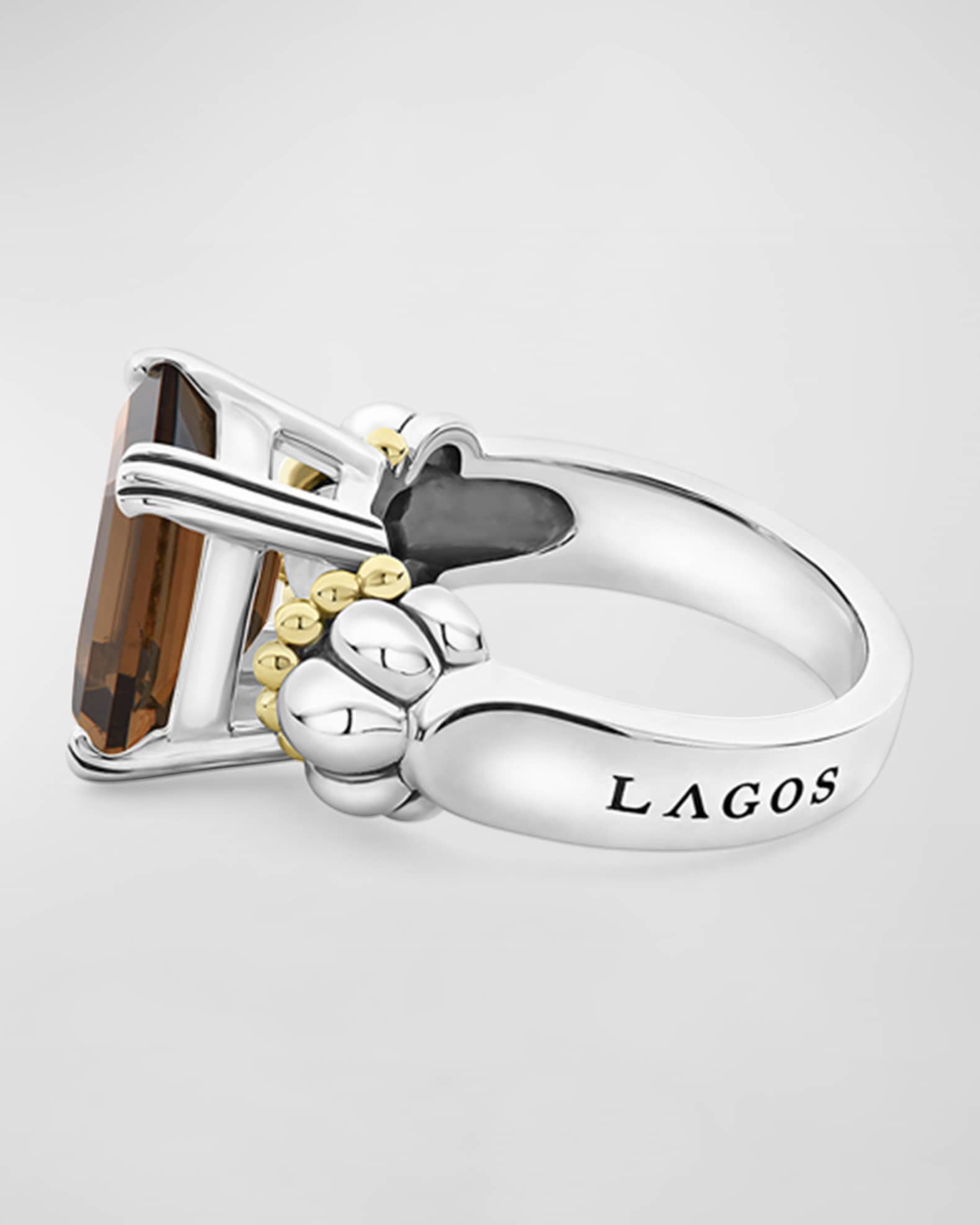 LAGOS Glacier 12x10mm Gemstone Two-Tone Ring | Neiman Marcus