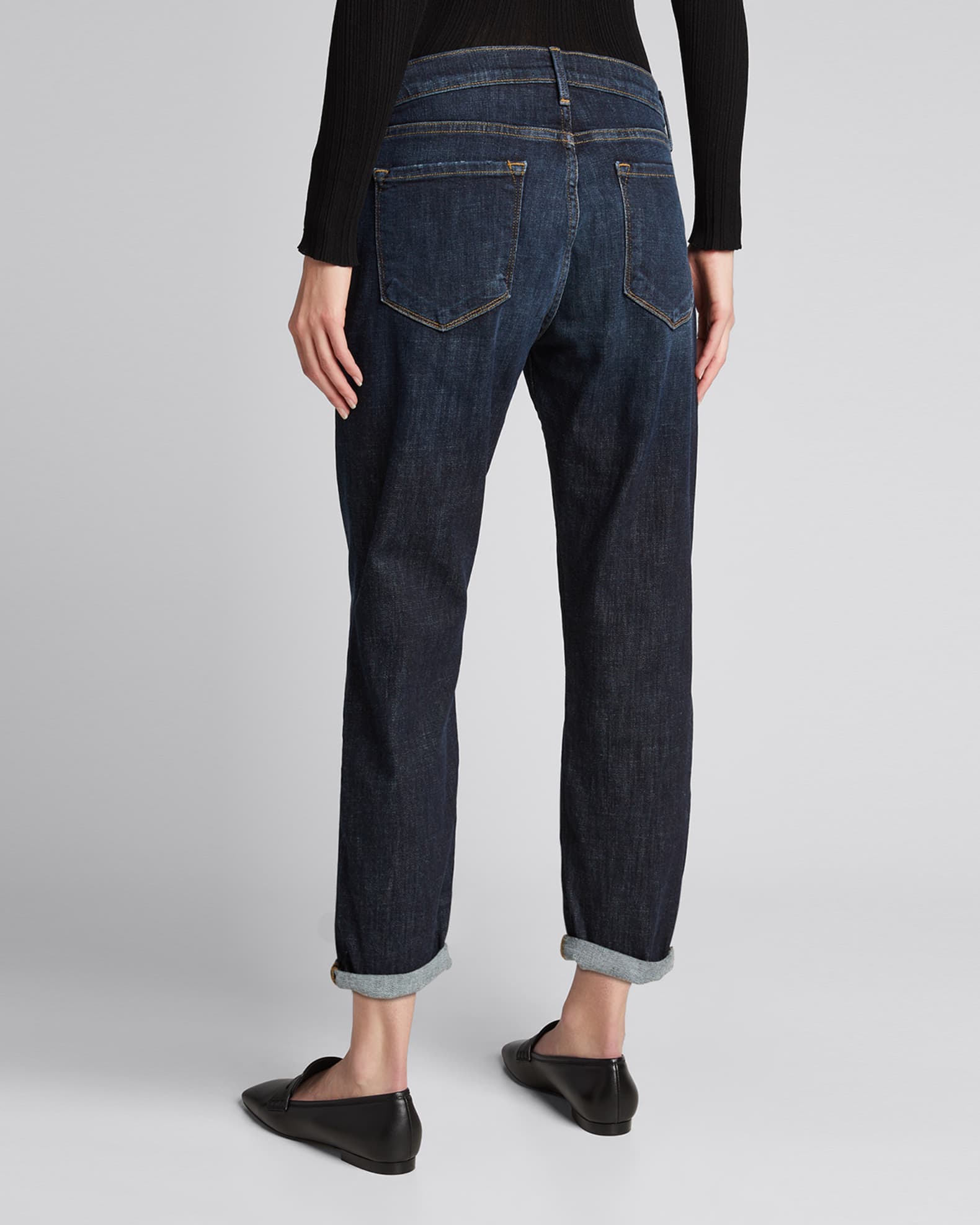 FRAME Le Garcon Cropped Boyfriend Jeans | Neiman Marcus