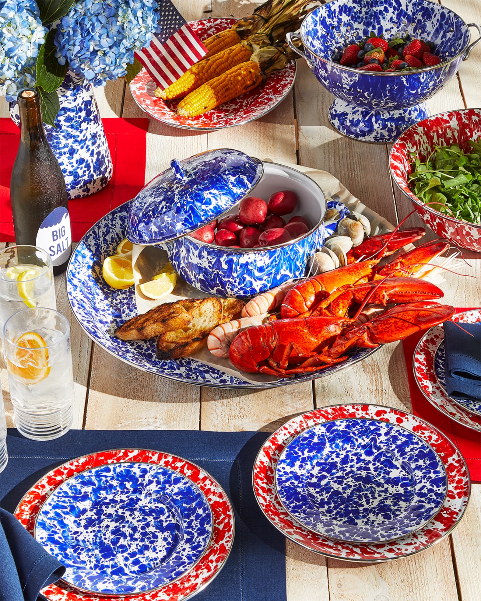 Golden Rabbit Red Swirl Catering Bowl | Neiman Marcus