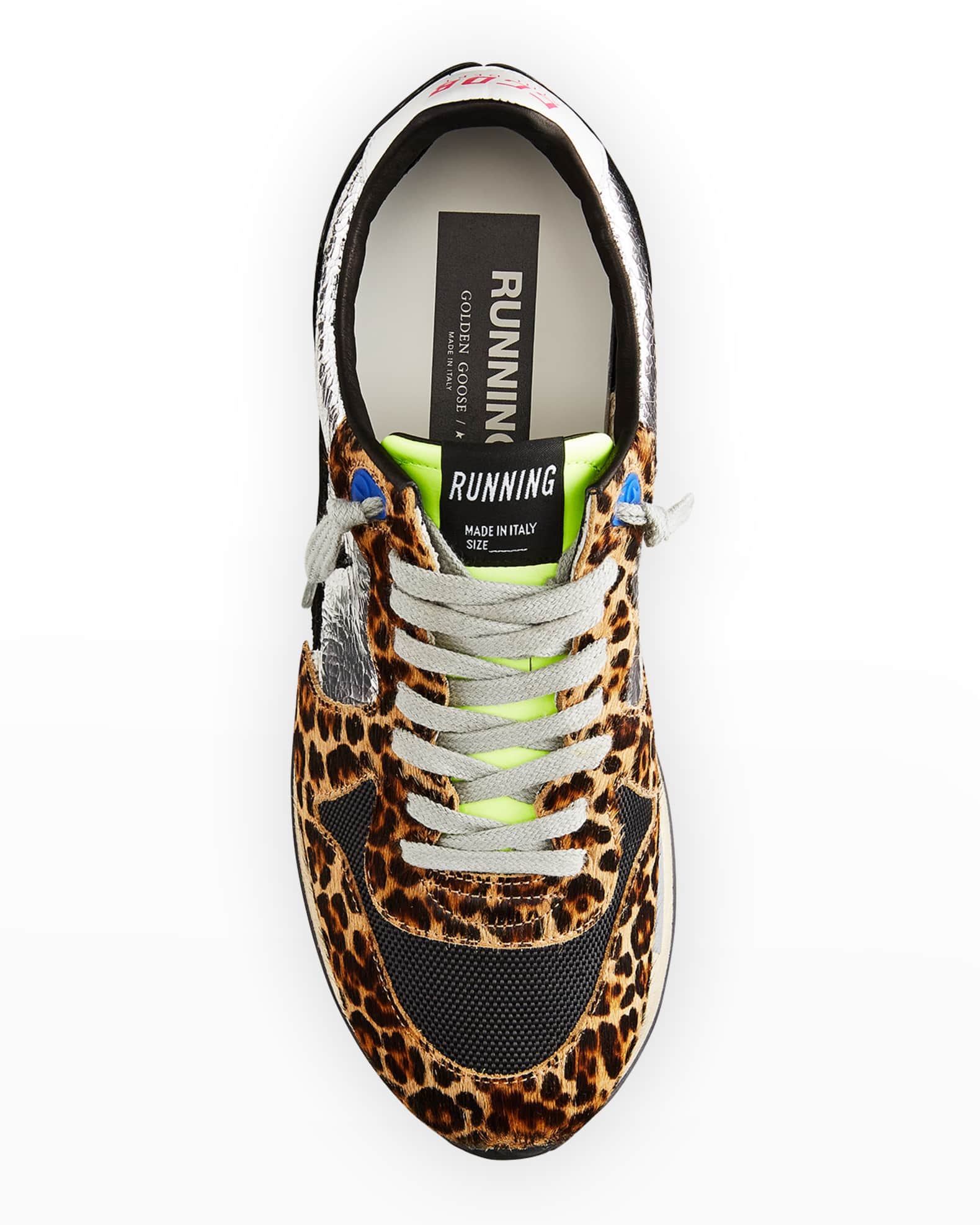 Golden Goose Men's Running Metallic Leopard-Print Sneakers | Neiman Marcus