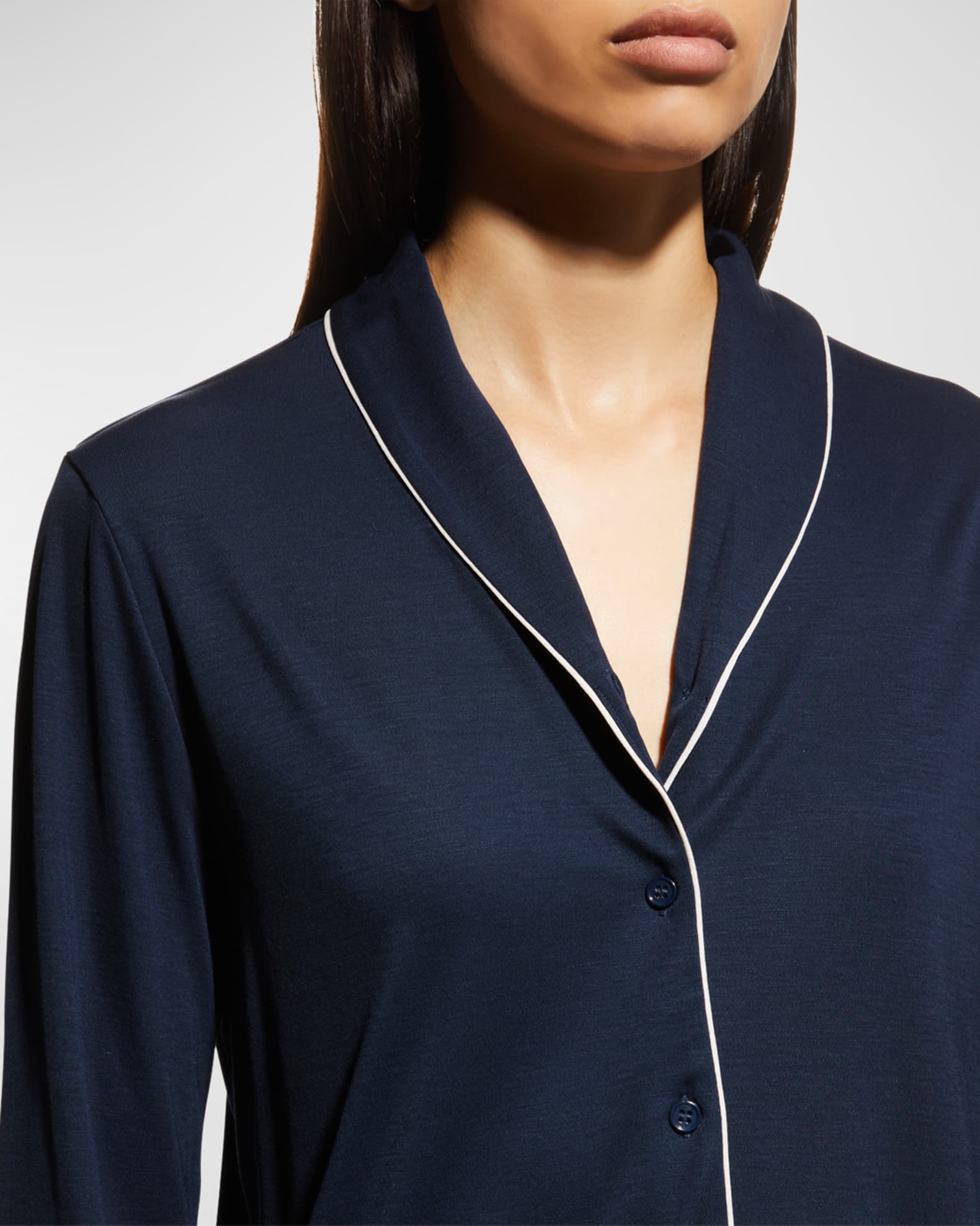 Hanro Natural Comfort Long-Sleeve Pajama Set | Neiman Marcus