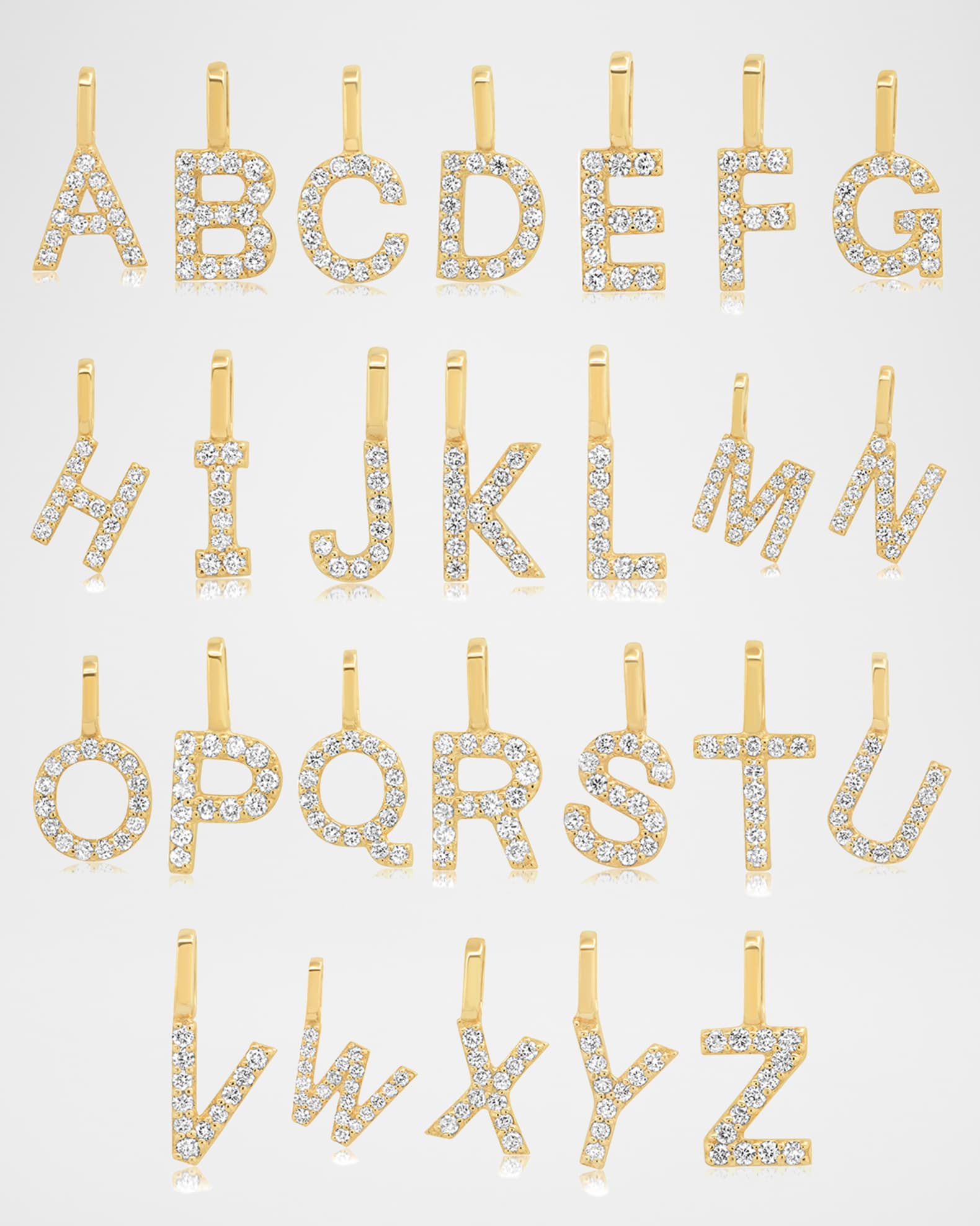 Tai Fine 14K Pave Diamond Initial Charm | Neiman Marcus