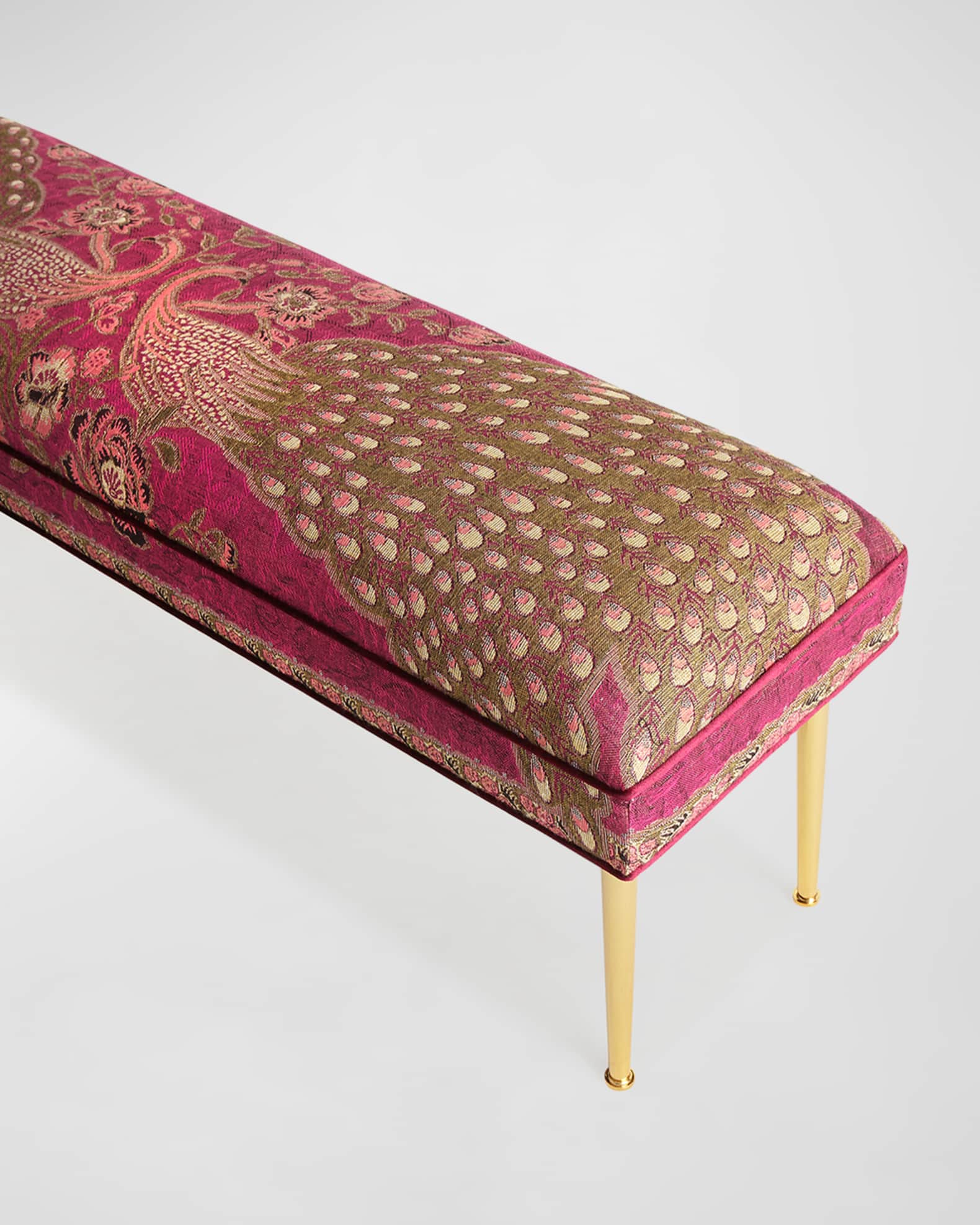 Haute House Fuchsia Peacock Bench, 50" | Neiman Marcus