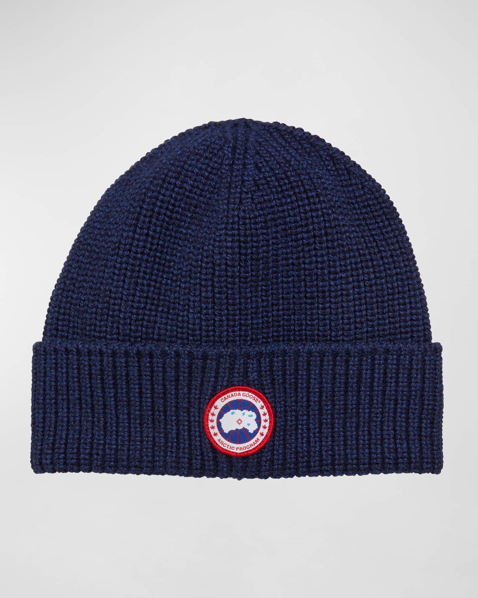 Canada Goose Men's Arctic Rib-Knit Wool Beanie Hat | Neiman Marcus