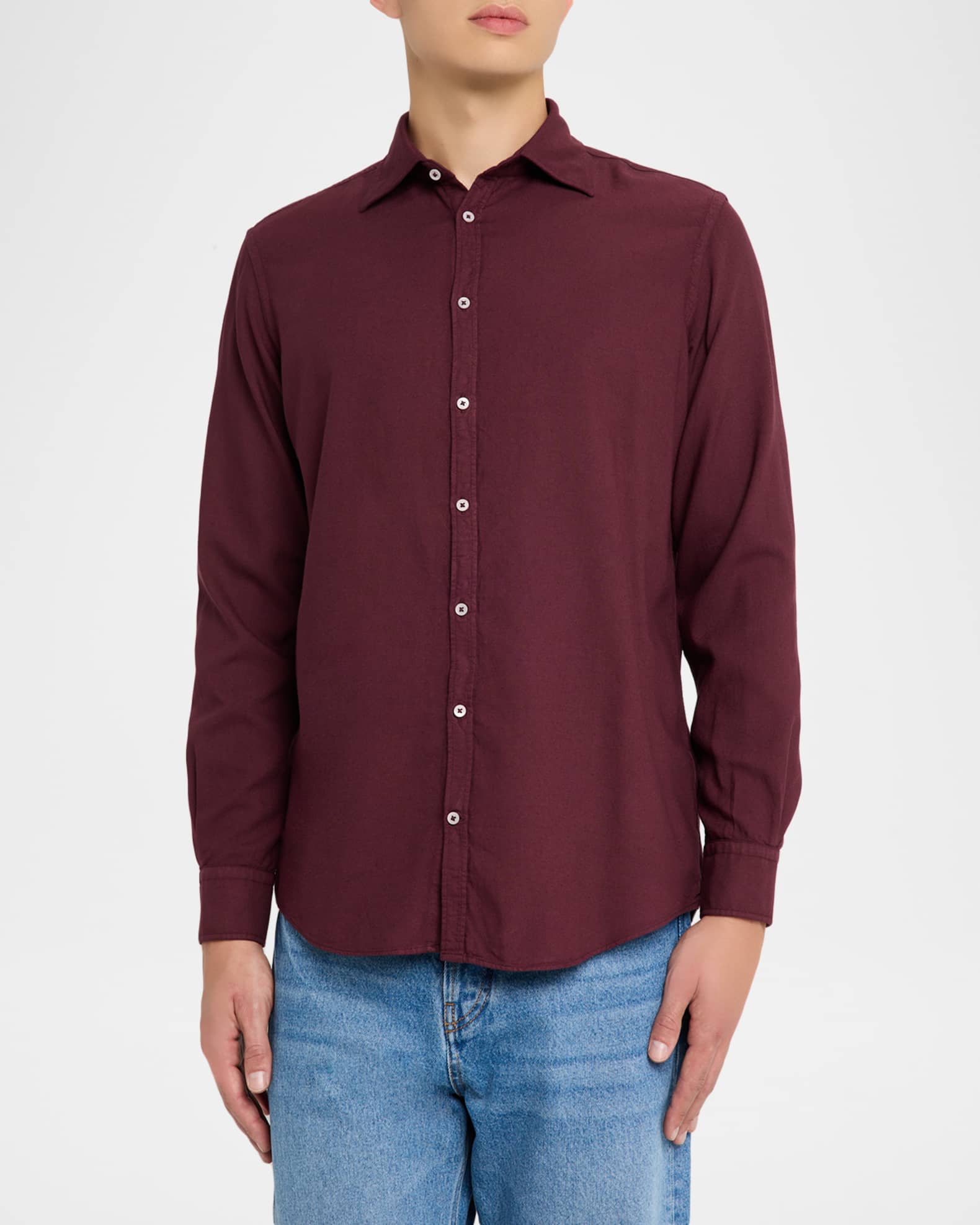 Massimo Alba Men's Genova Solid Sport Shirt | Neiman Marcus
