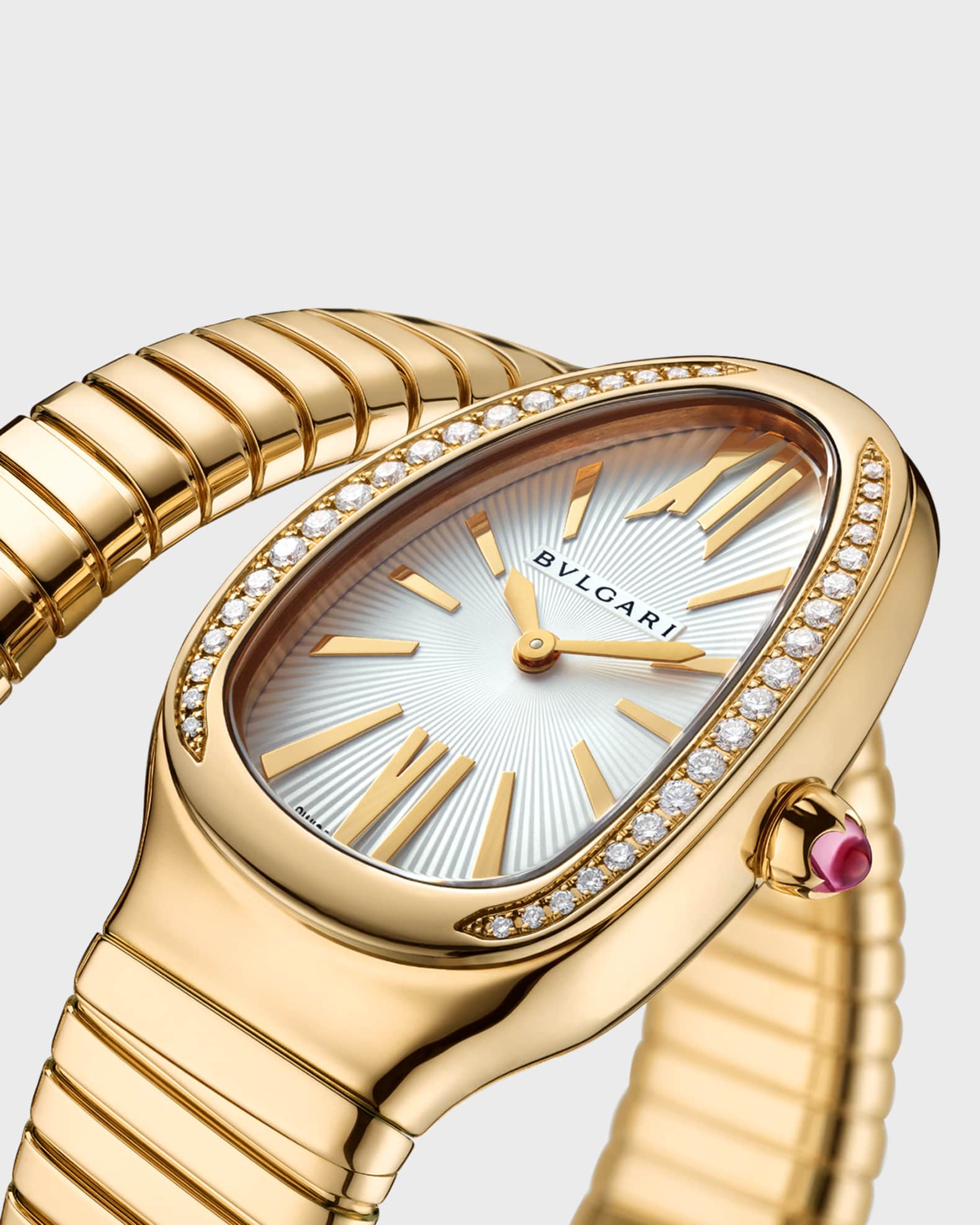 BVLGARI Serpenti 35mm 18K Yellow Gold Diamond Watch, Size Small ...