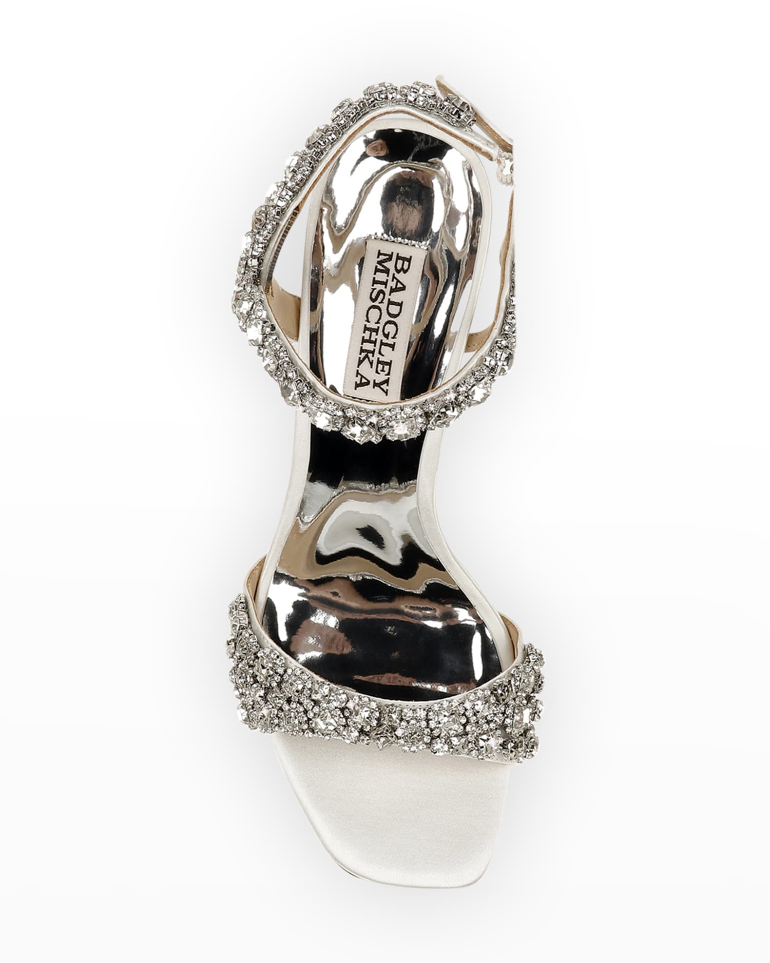 Badgley Mischka Galia Metallic Crystal Stiletto Sandals | Neiman Marcus