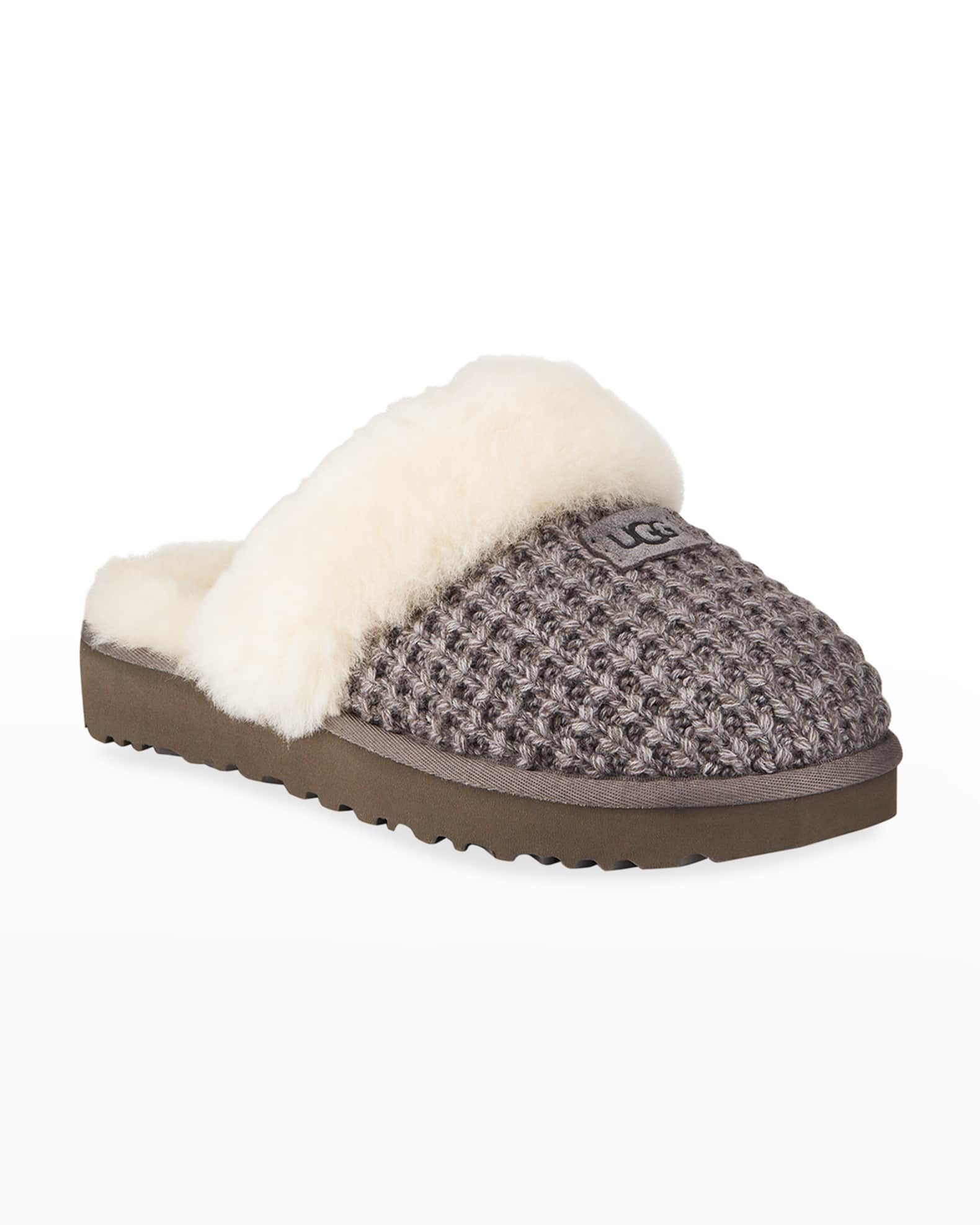 UGG Cozy Knit Shearling Slippers Neiman Marcus
