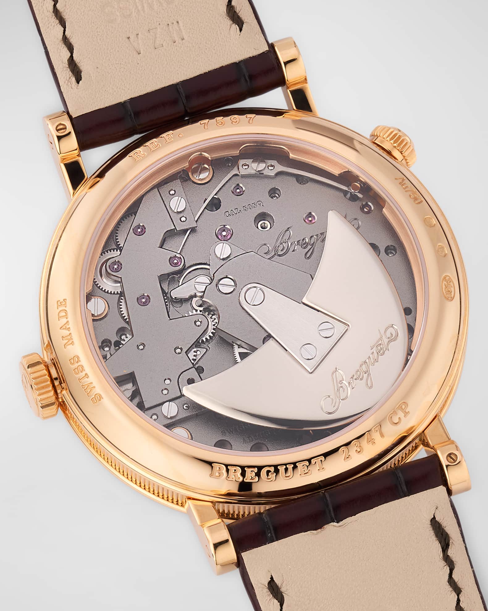 Breguet 40mm Tradition Automatic Retrograde Watch with Alligator Strap ...
