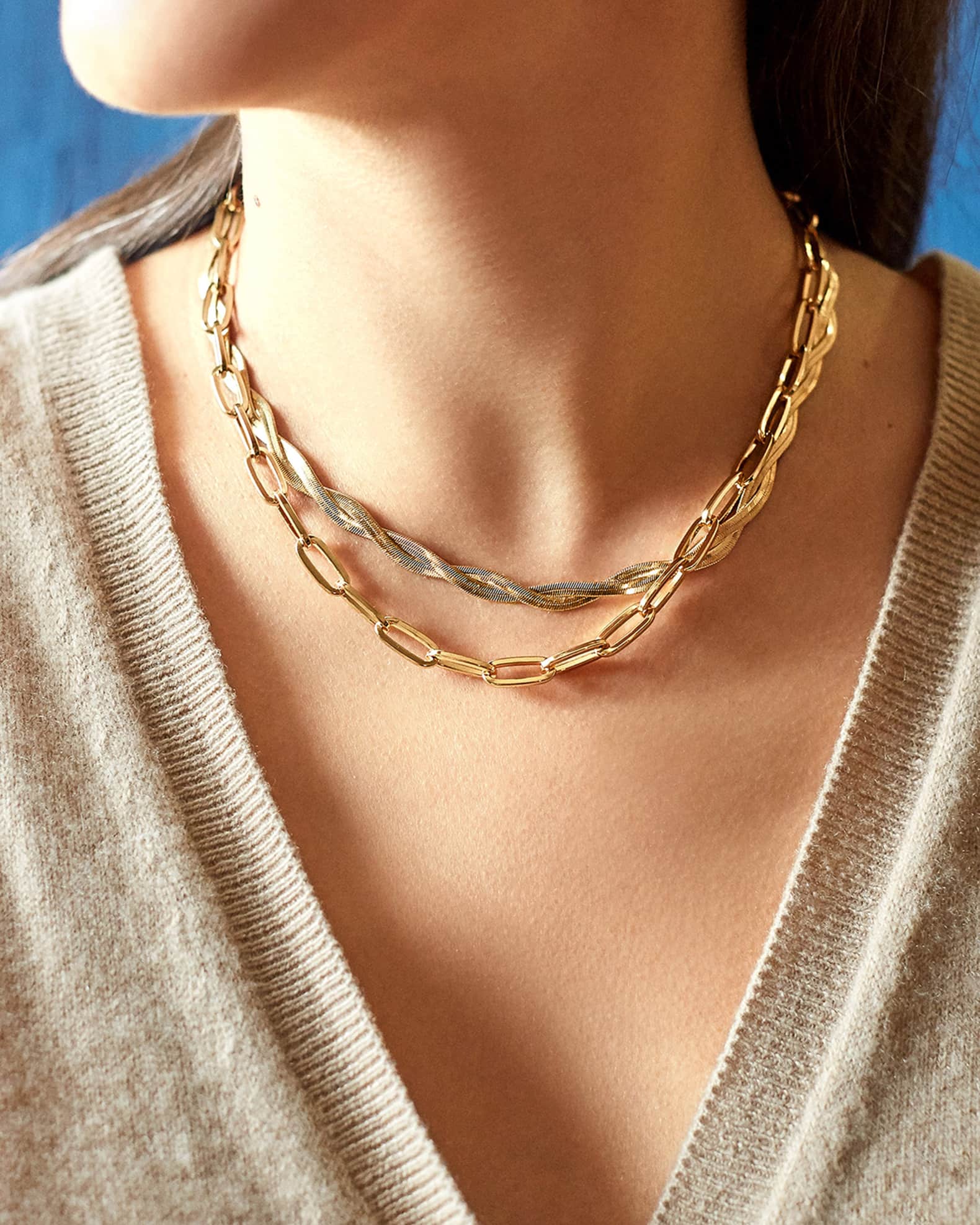 BaubleBar Braided Snake Chain Necklace | Neiman Marcus