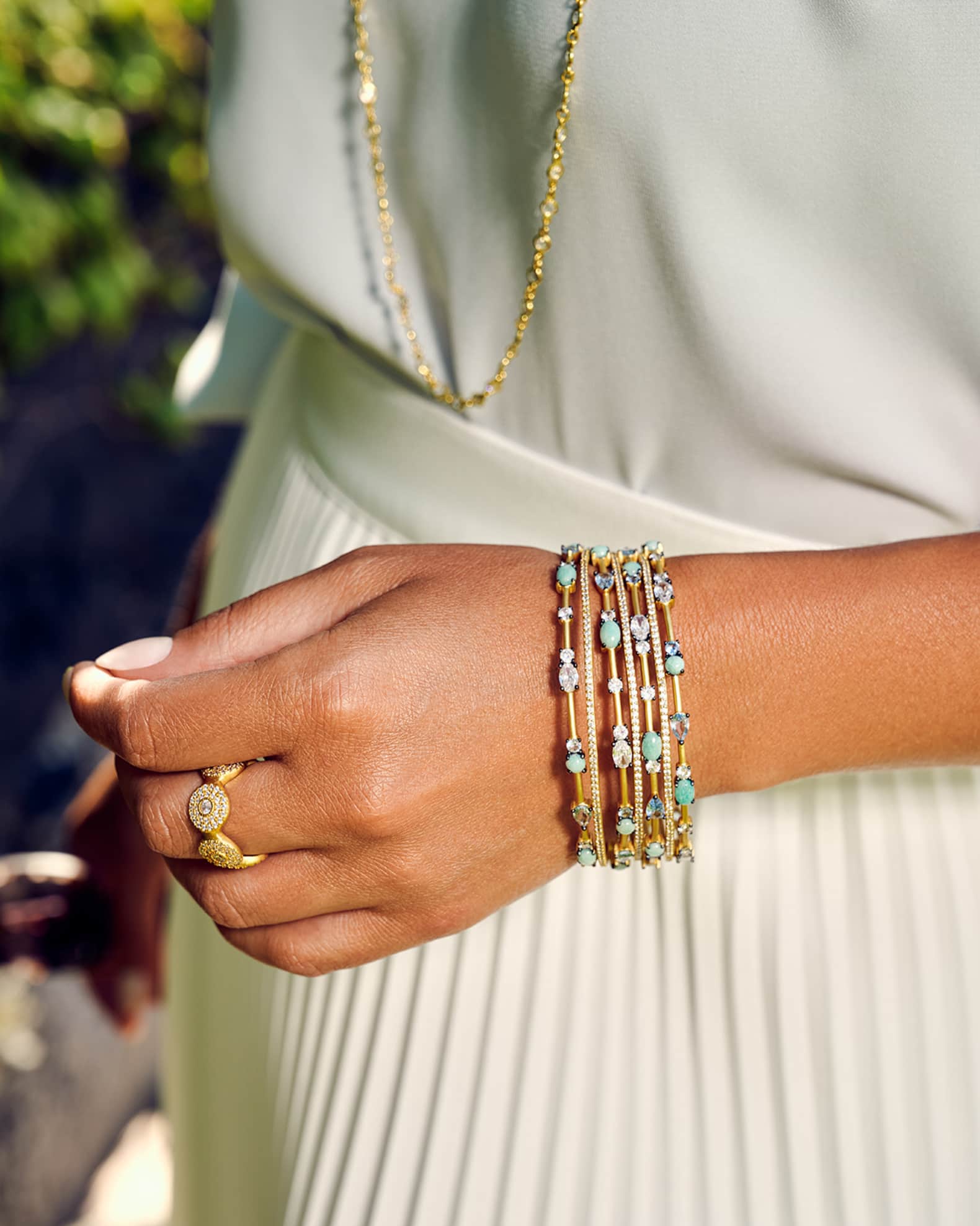 Freida Rothman Prong Set Multi Stone Bangle | Neiman Marcus