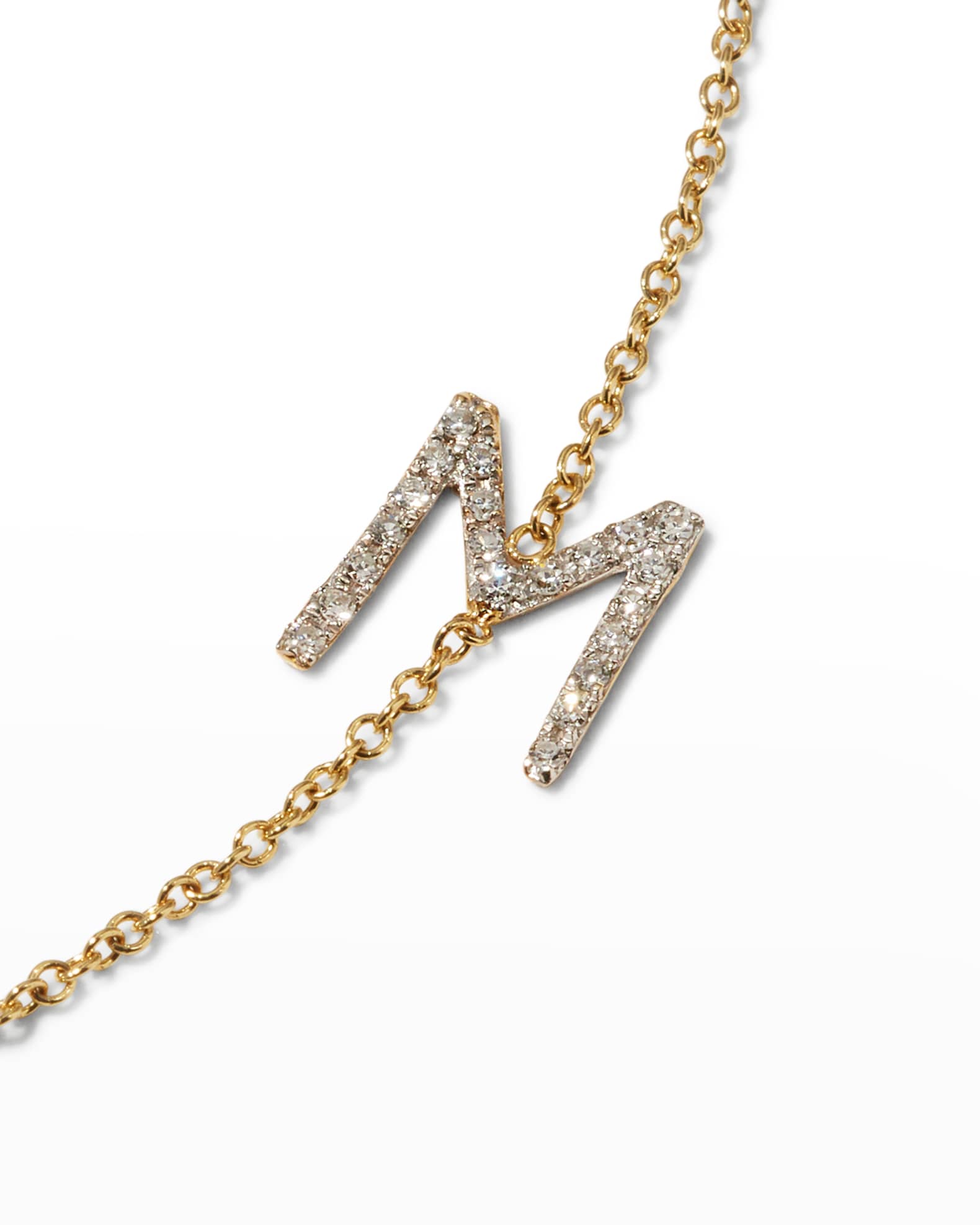 Zoe Lev Jewelry Diamond Asymmetrical Initial Necklace | Neiman Marcus