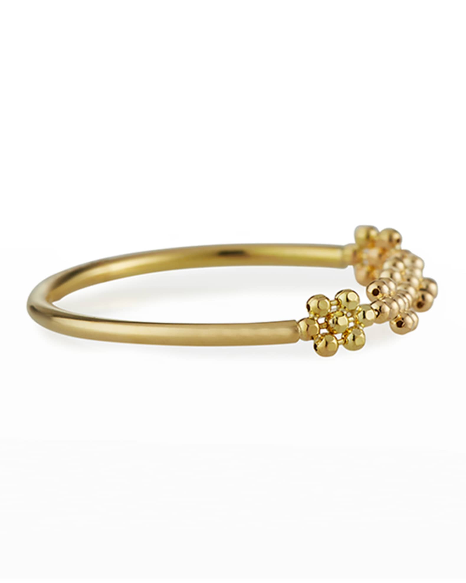 POPPY FINCH 18k Gold Flower Beaded Ring, Size 6-8 | Neiman Marcus