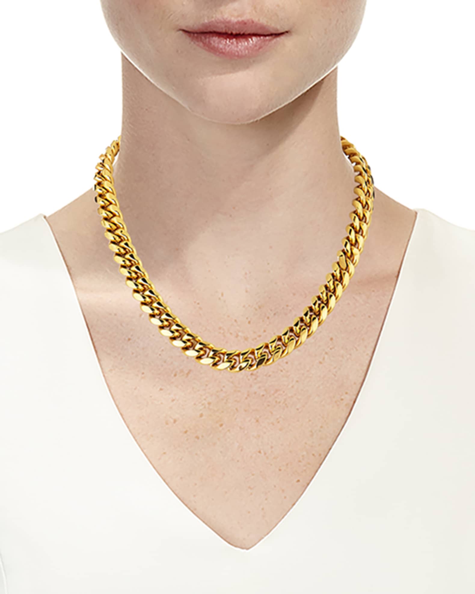 FALLON Ruth Curb Chain Necklace, 12mm | Neiman Marcus
