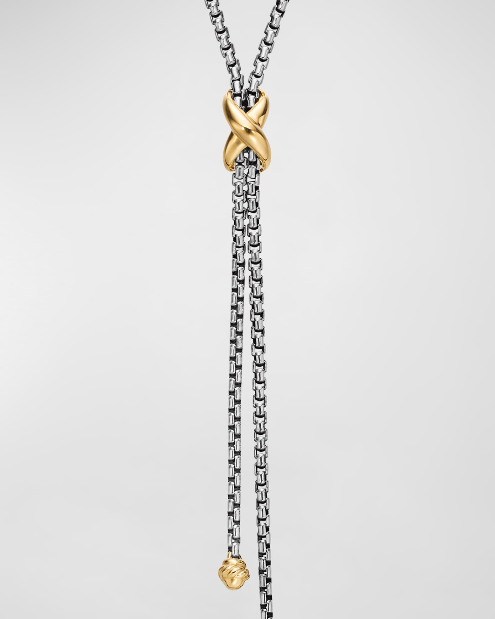 David Yurman Petite X Lariat Y Necklace with 18K Yellow Gold | Neiman ...