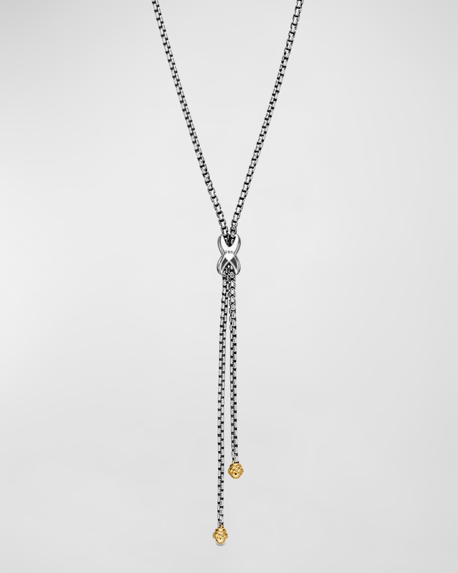 David Yurman Petite X Lariat Y Necklace with 18K Yellow Gold | Neiman ...