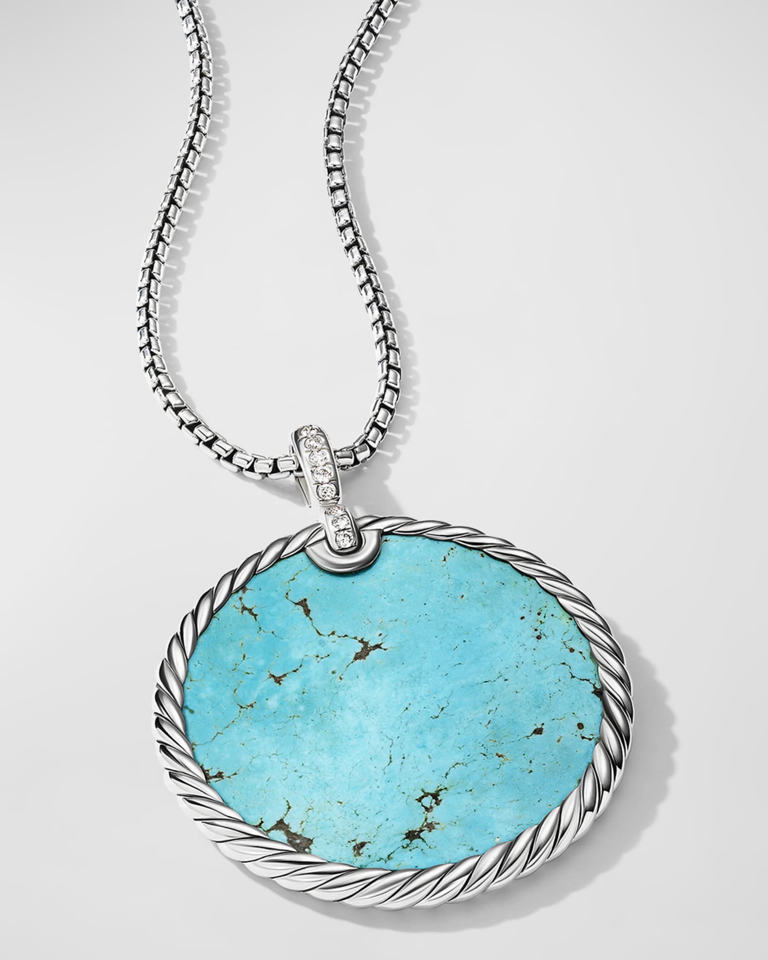 David Yurman DY Elements Reversible Pendant with Diamonds in Silver ...