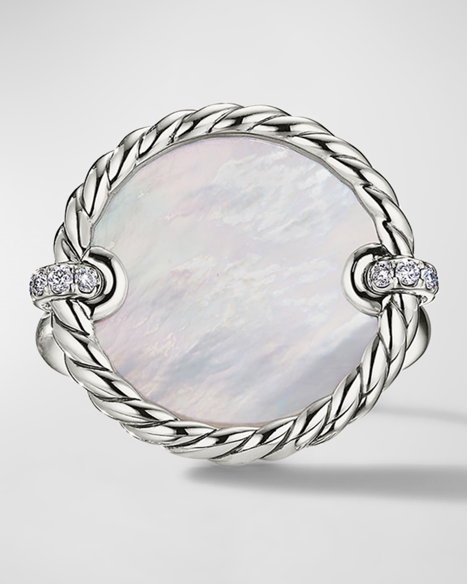 David Yurman 21mm DY Elements Ring with Gemstone and Diamonds in Silver ...
