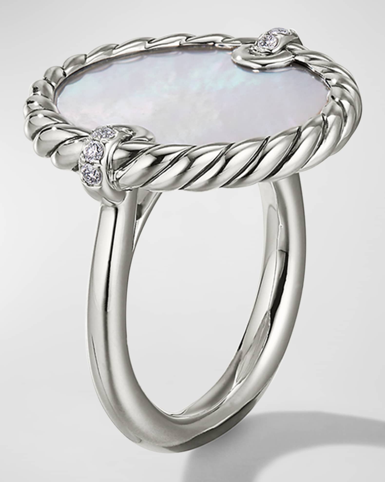 David Yurman 21mm DY Elements Ring with Gemstone and Diamonds in Silver ...
