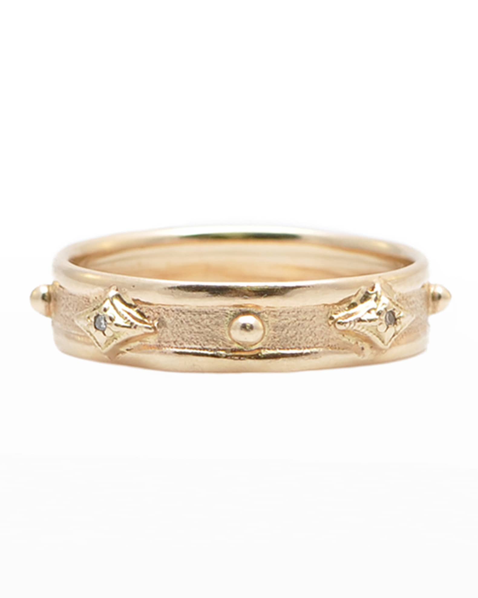 Armenta 14k Rose Gold Diamond Granulation Ring | Neiman Marcus