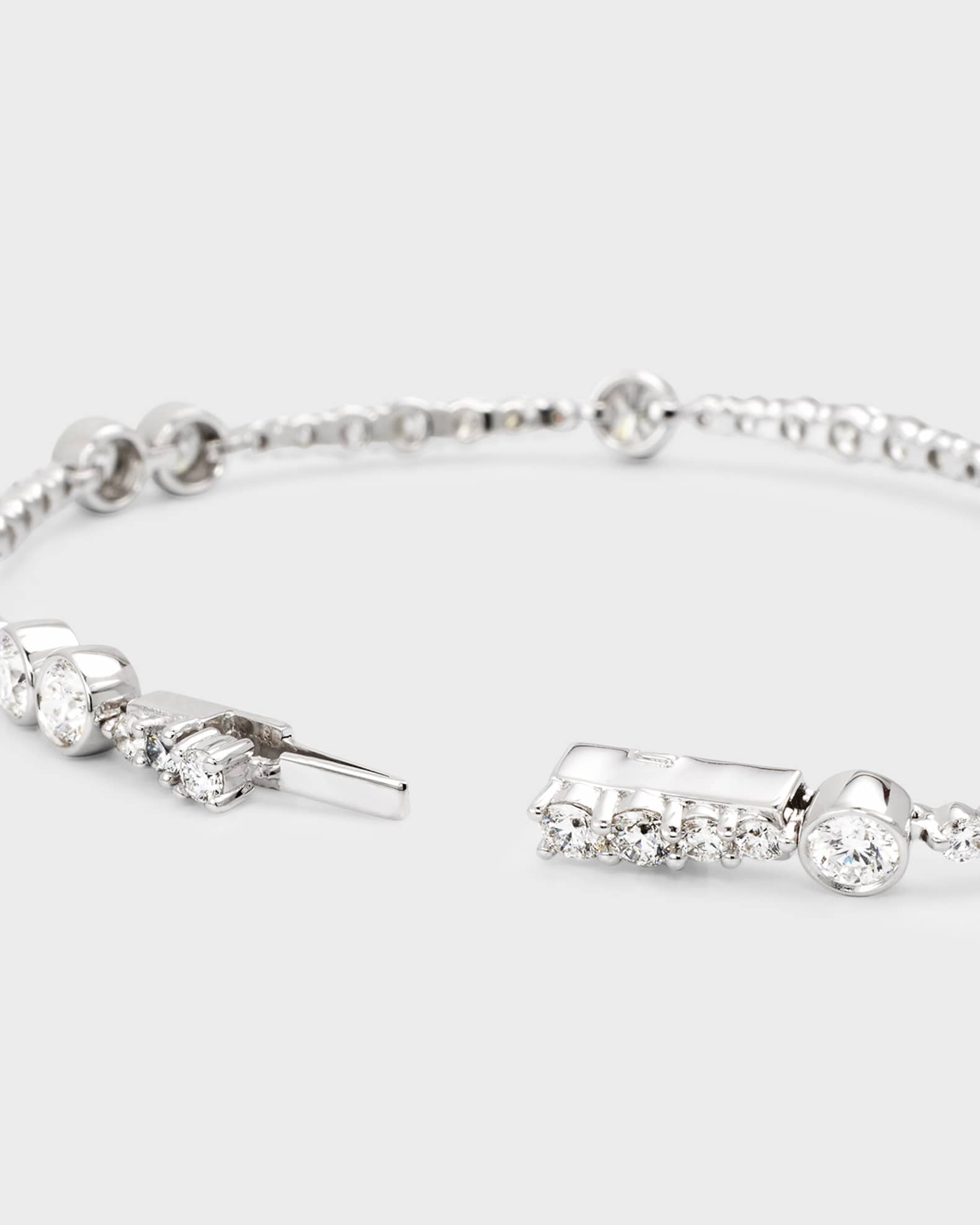 Neiman Marcus Diamonds 18K White Gold Diamond Tennis Bracelet, 4.80tcw ...