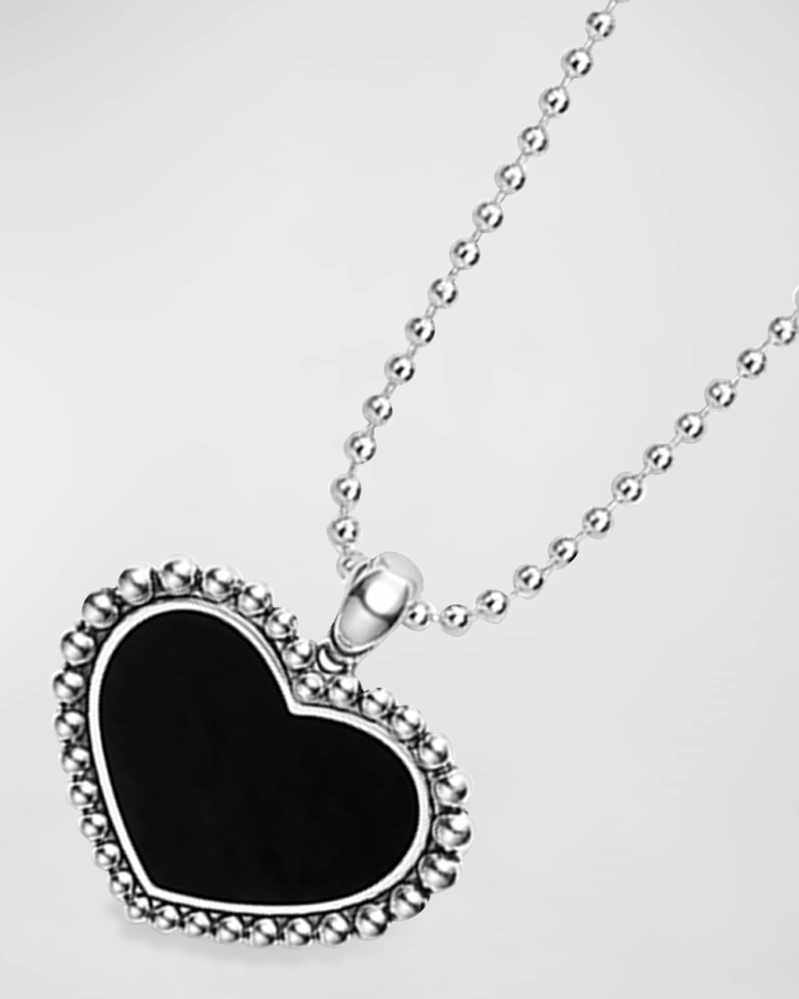 LAGOS Maya 28mm Lapis Inlay Heart Pendant Necklace | Neiman Marcus