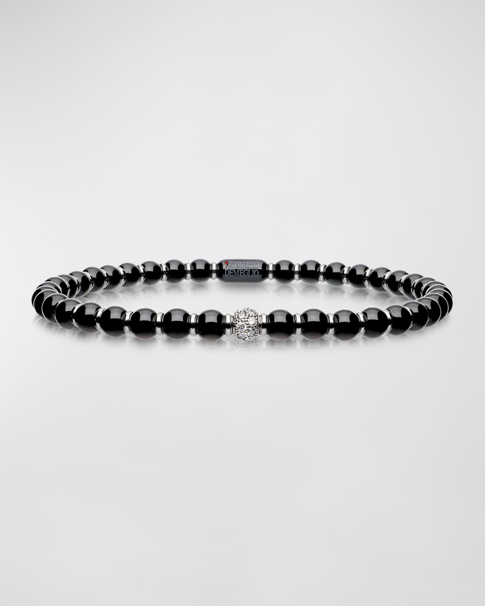 Roberto Demeglio Sfera Ceramic & 18K White Gold Beaded Stretch Bracelet ...