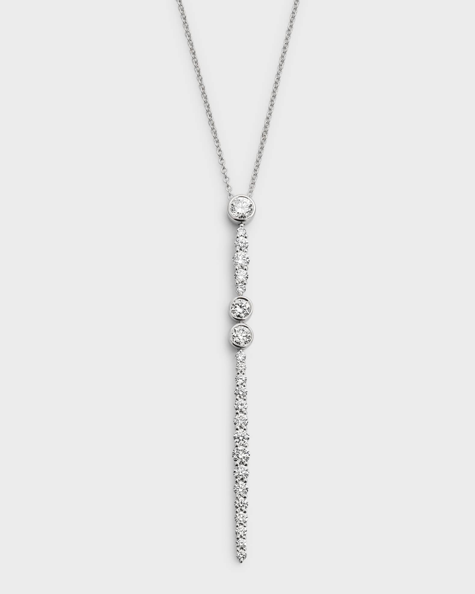 Neiman Marcus Diamonds 18k White Gold Diamond Drop Pendant Necklace, 18 ...