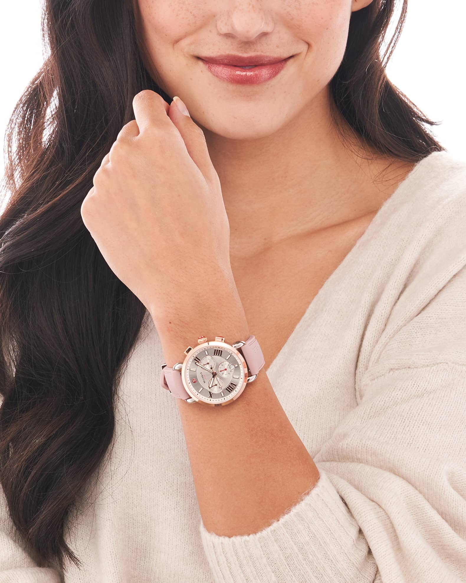 MICHELE Sporty Sail Stainless Steel Watch in Pink | Neiman Marcus