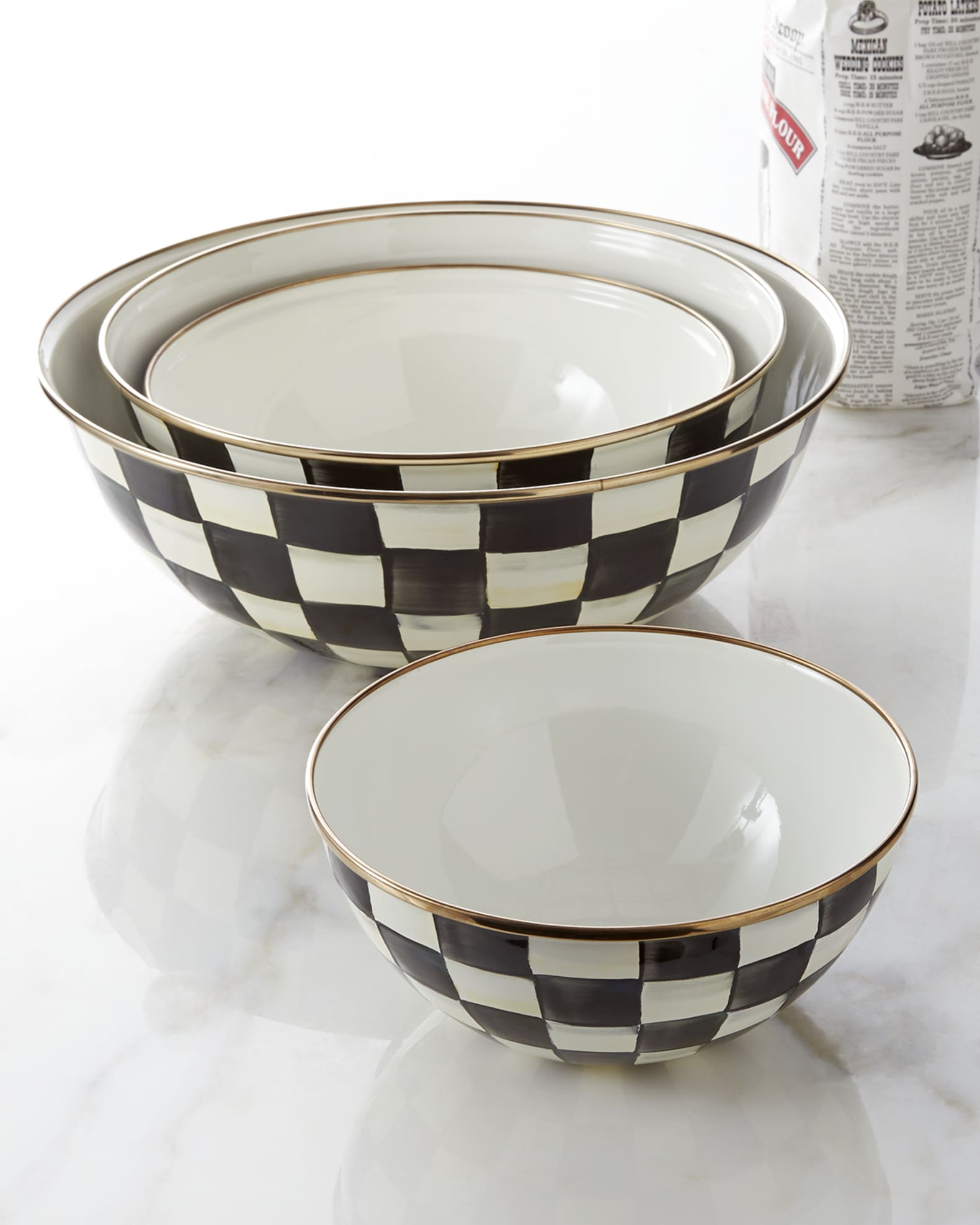 Courtly Check Enamel Everyday Bowl | Neiman Marcus