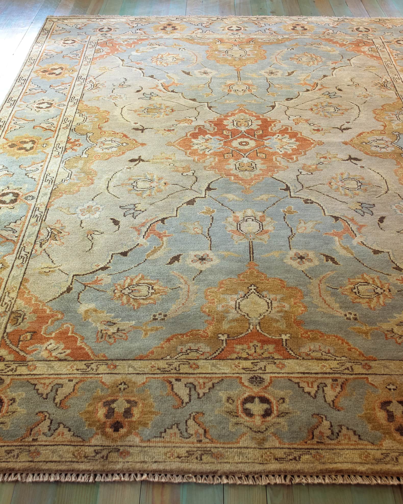 Damask On Blue Rug | Neiman Marcus