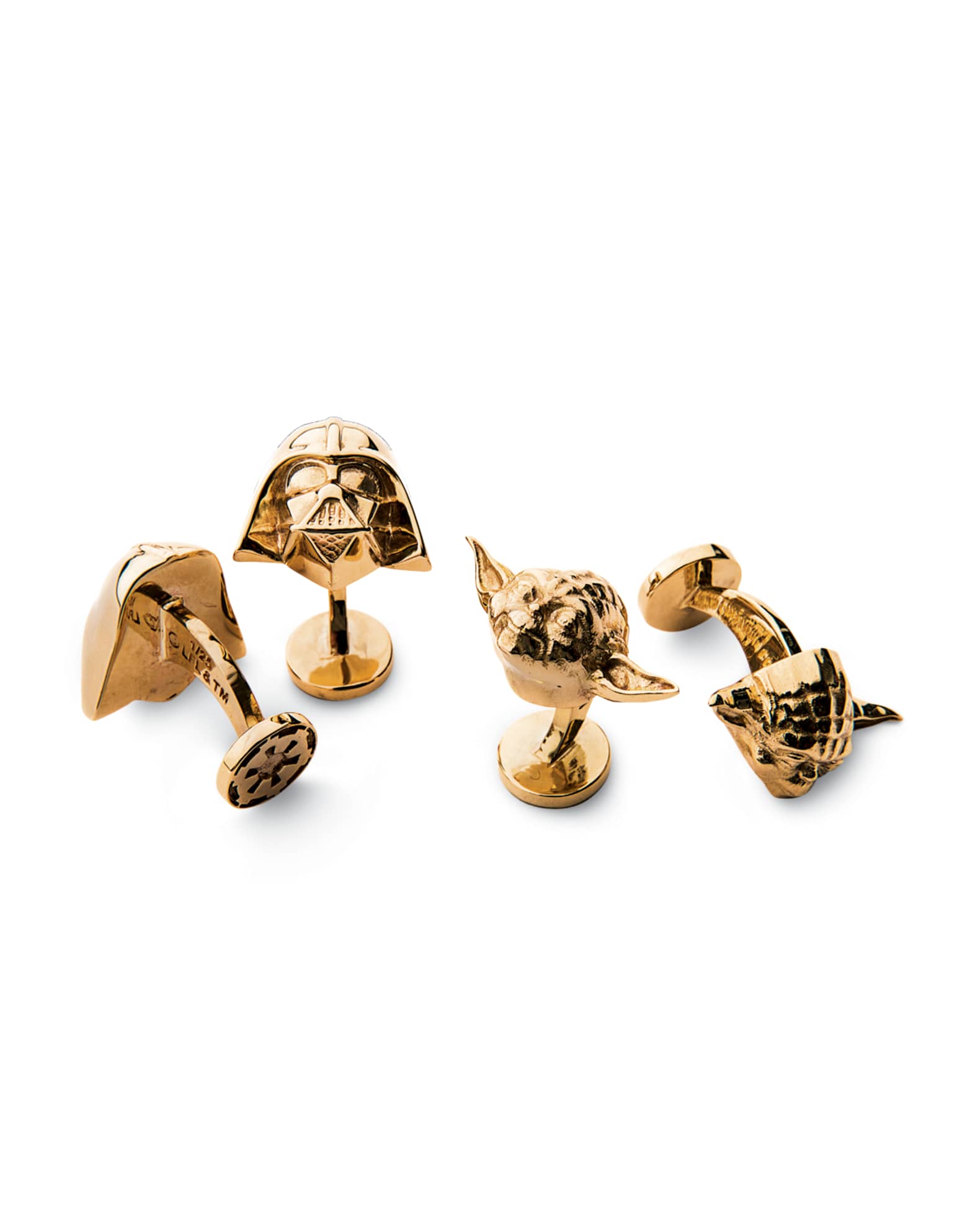 Gold Darth Vader and Yoda Cuff Links | Neiman Marcus