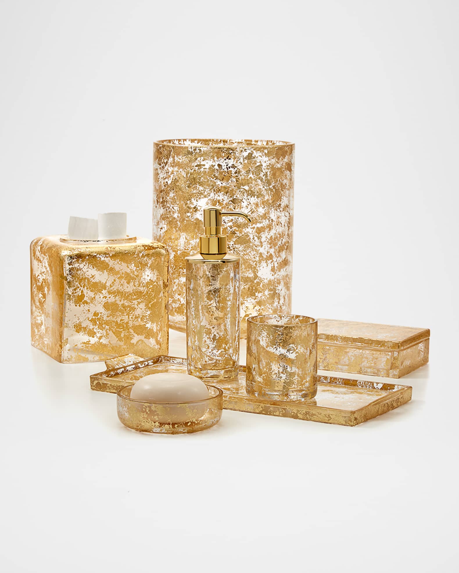 Lydia Gold Crystal Vanity Accessories | Neiman Marcus