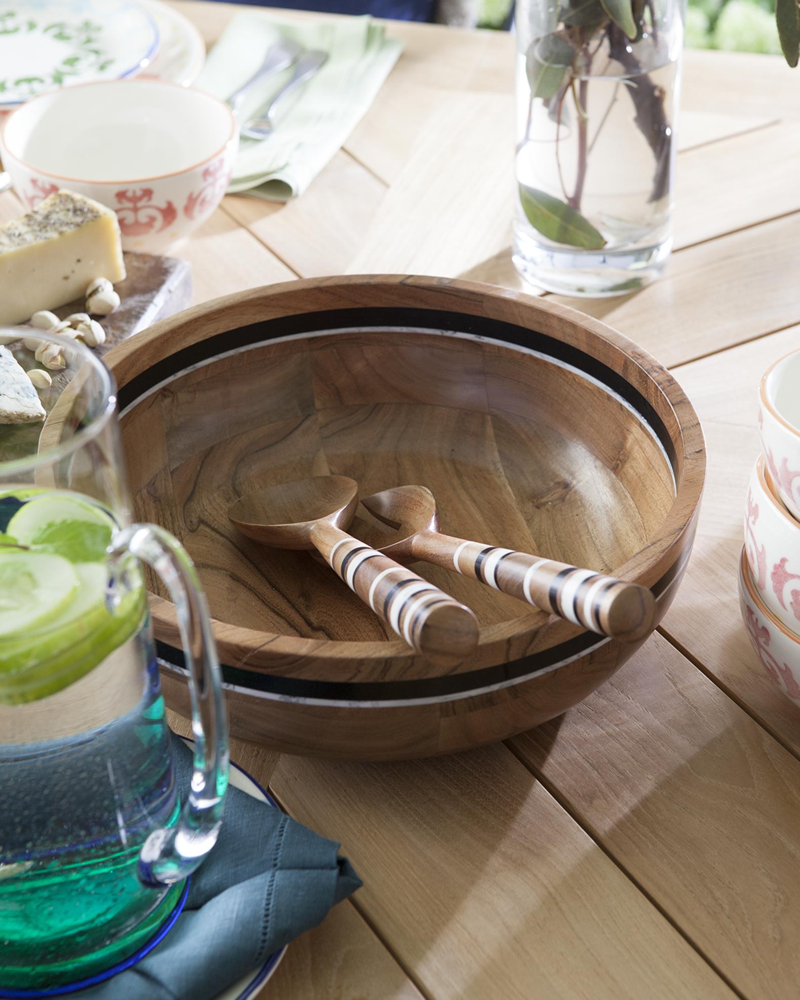 Stonewood Stripe Salad Serving Collection | Neiman Marcus