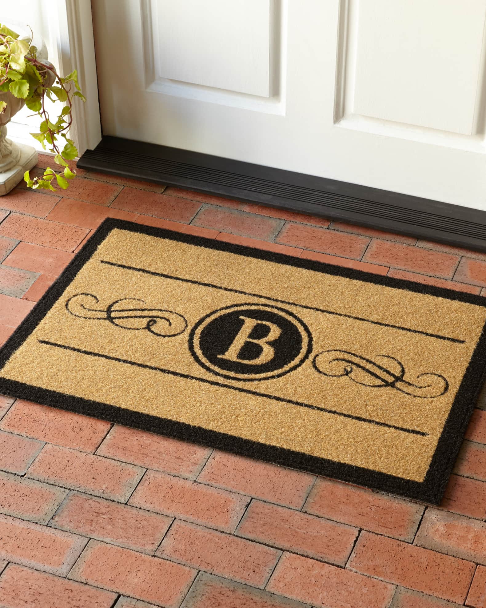Natural Custom Scroll Monogram Mat Collection | Neiman Marcus
