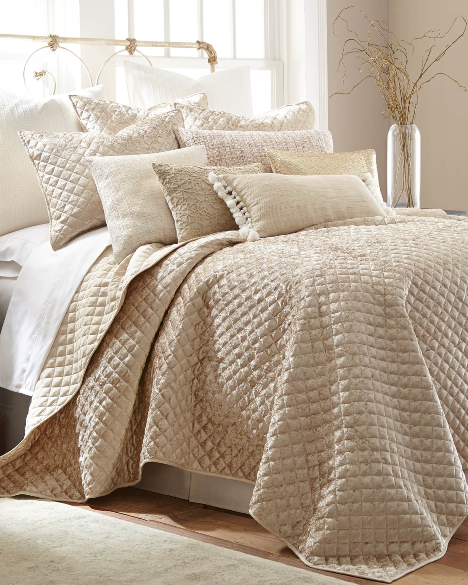 Champagne Velvet Bedding Collection | Neiman Marcus