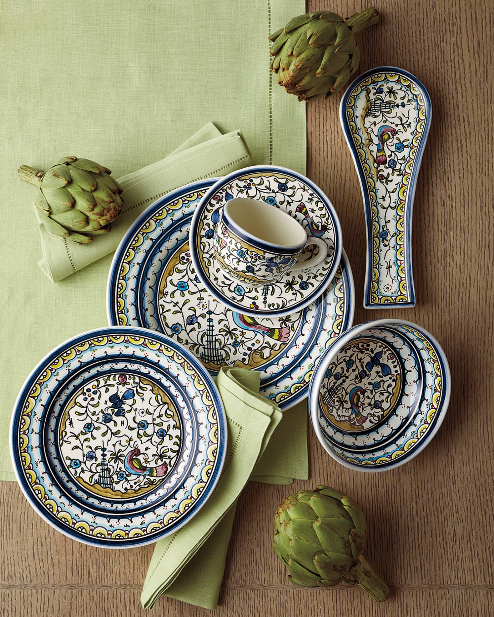 blue dinner plates set