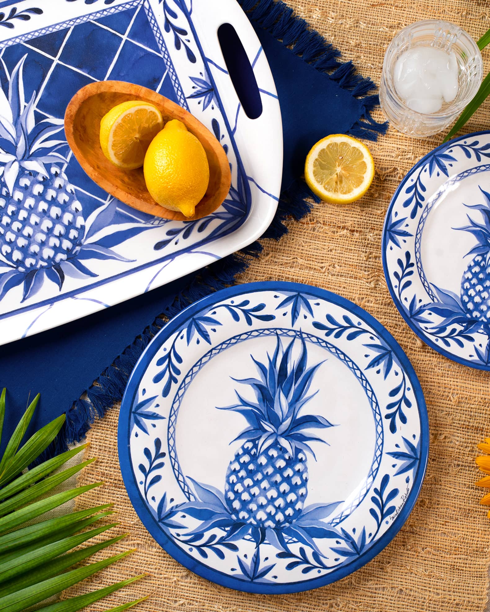 Blue Pineapple Bamboo Dinnerware Collection | Neiman Marcus