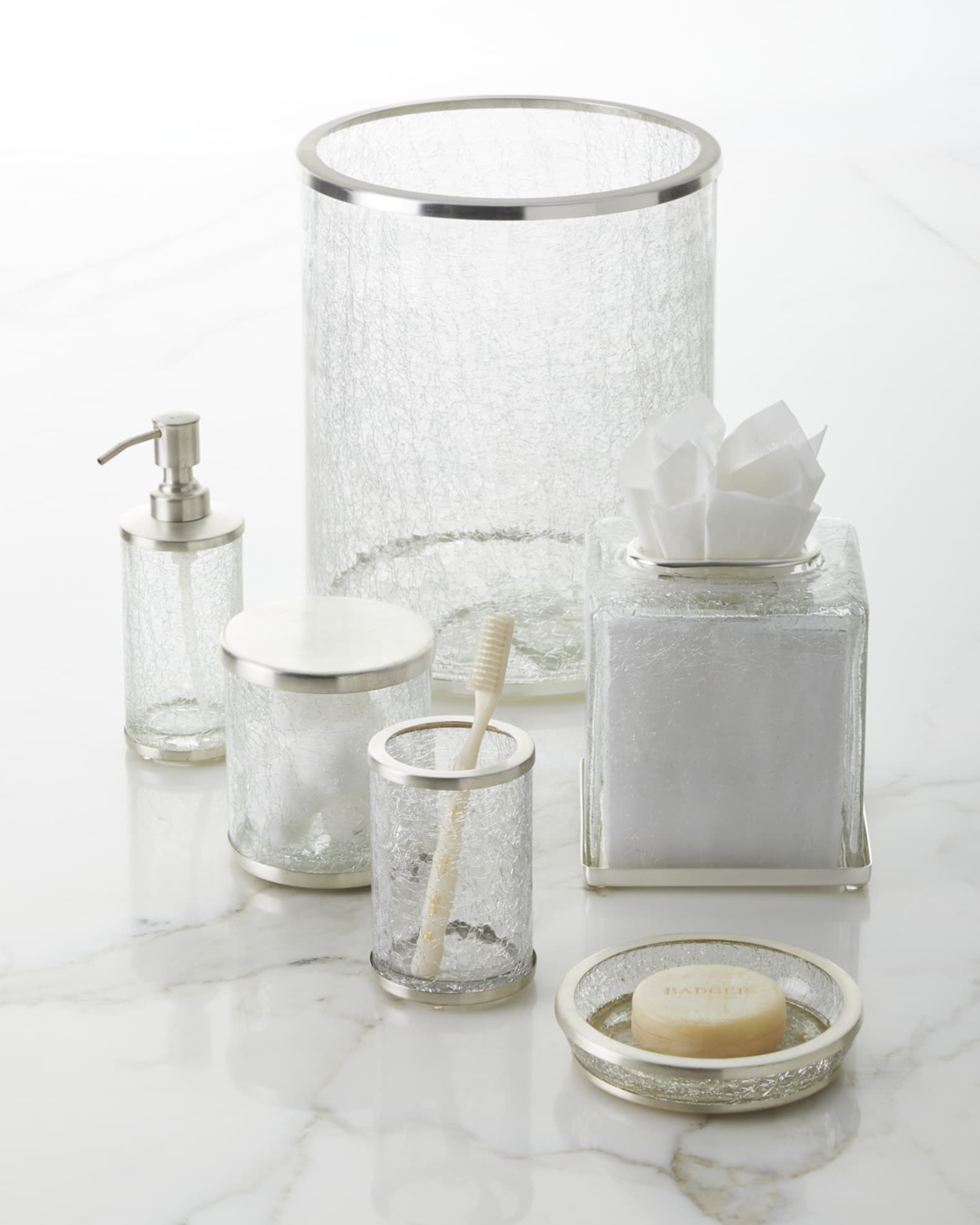 Pomaria Brushed Silver Bath Accessories Collection | Neiman Marcus