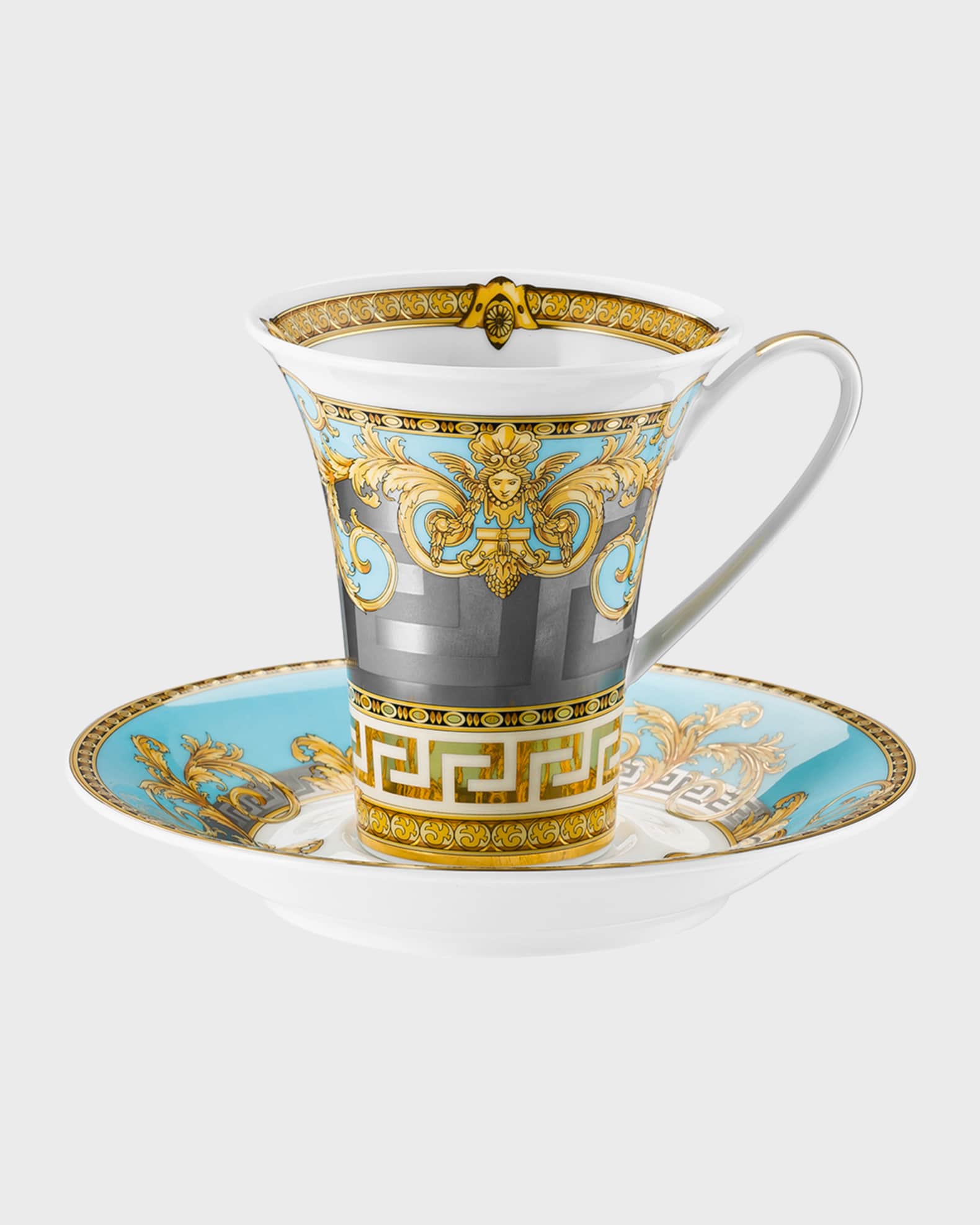 Versace Prestige Gala Bleu Coffee Cup & Saucer | Neiman Marcus