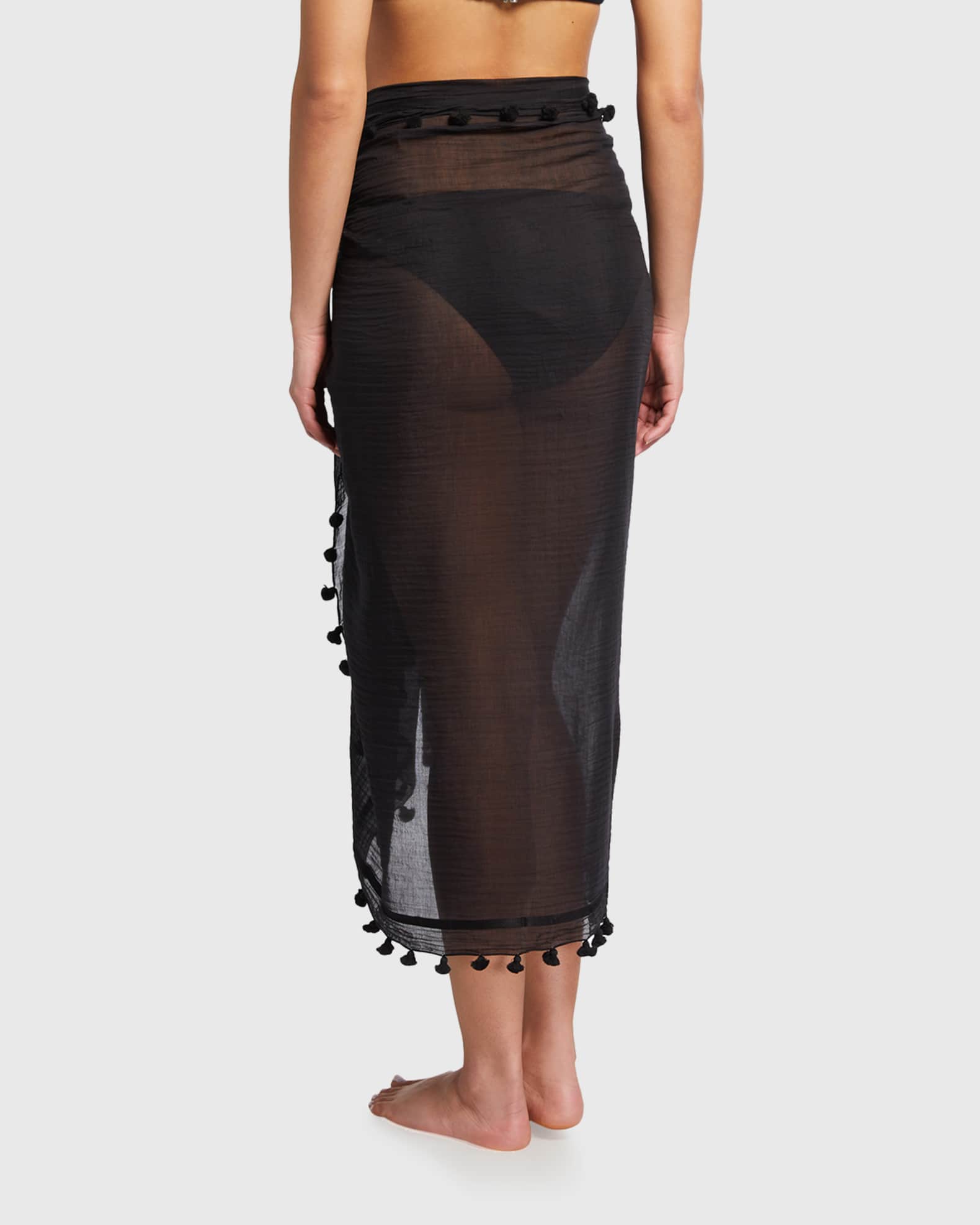 Melissa Odabash Pompom Trim Solid Coverup Pareo | Neiman Marcus