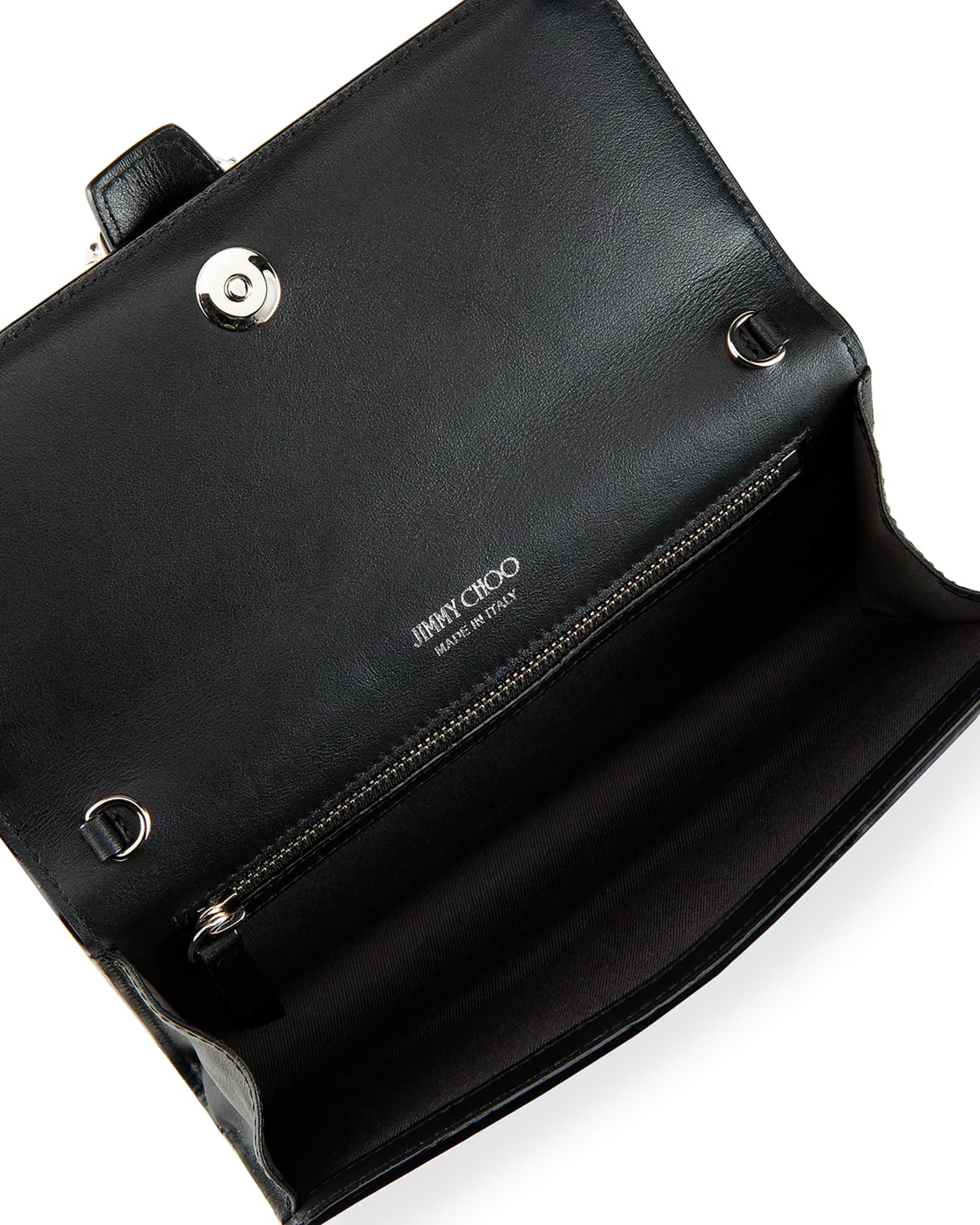 Jimmy Choo Embellished Buckle Wallet Chain Crossbody Bag | Neiman Marcus