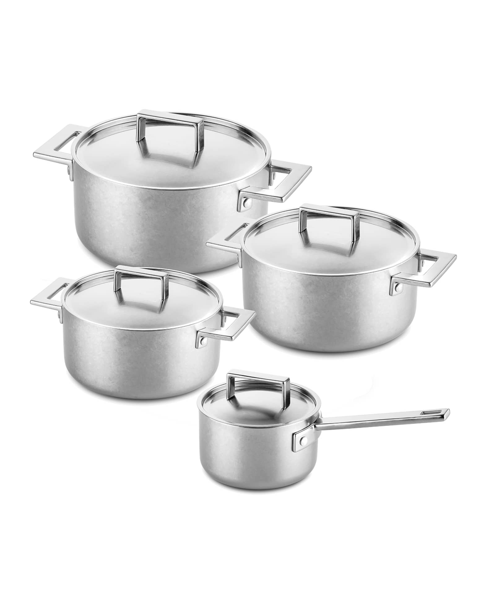 Mepra Attiva Pewter 8-Piece Cookware Set | Neiman Marcus