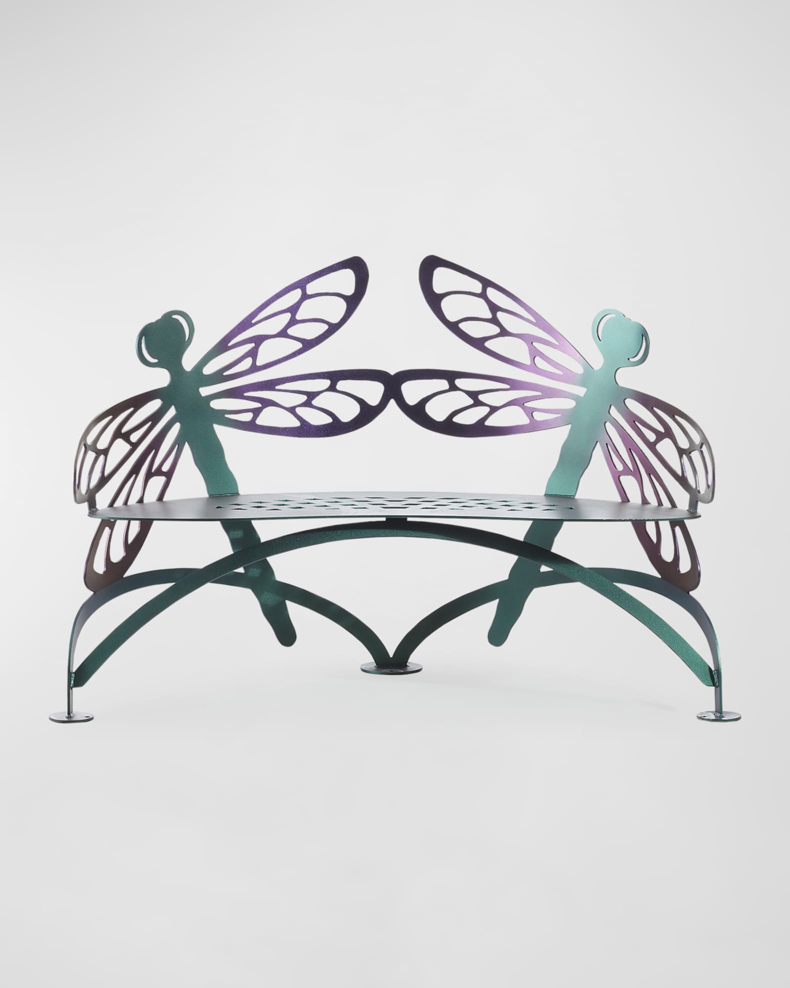 Cricket Forge Dragonfly Outdoor Bench | Neiman Marcus