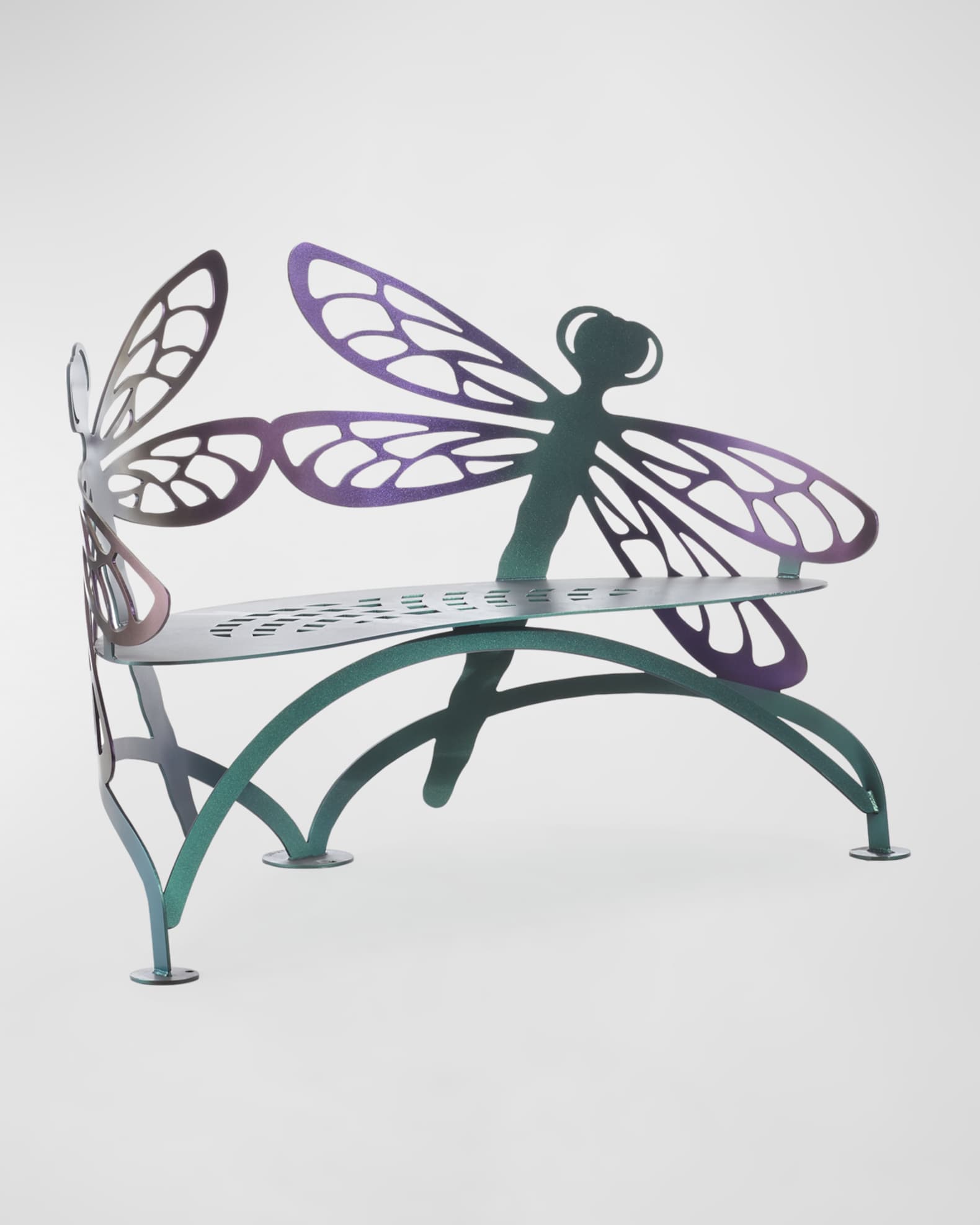 Cricket Forge Dragonfly Outdoor Bench | Neiman Marcus