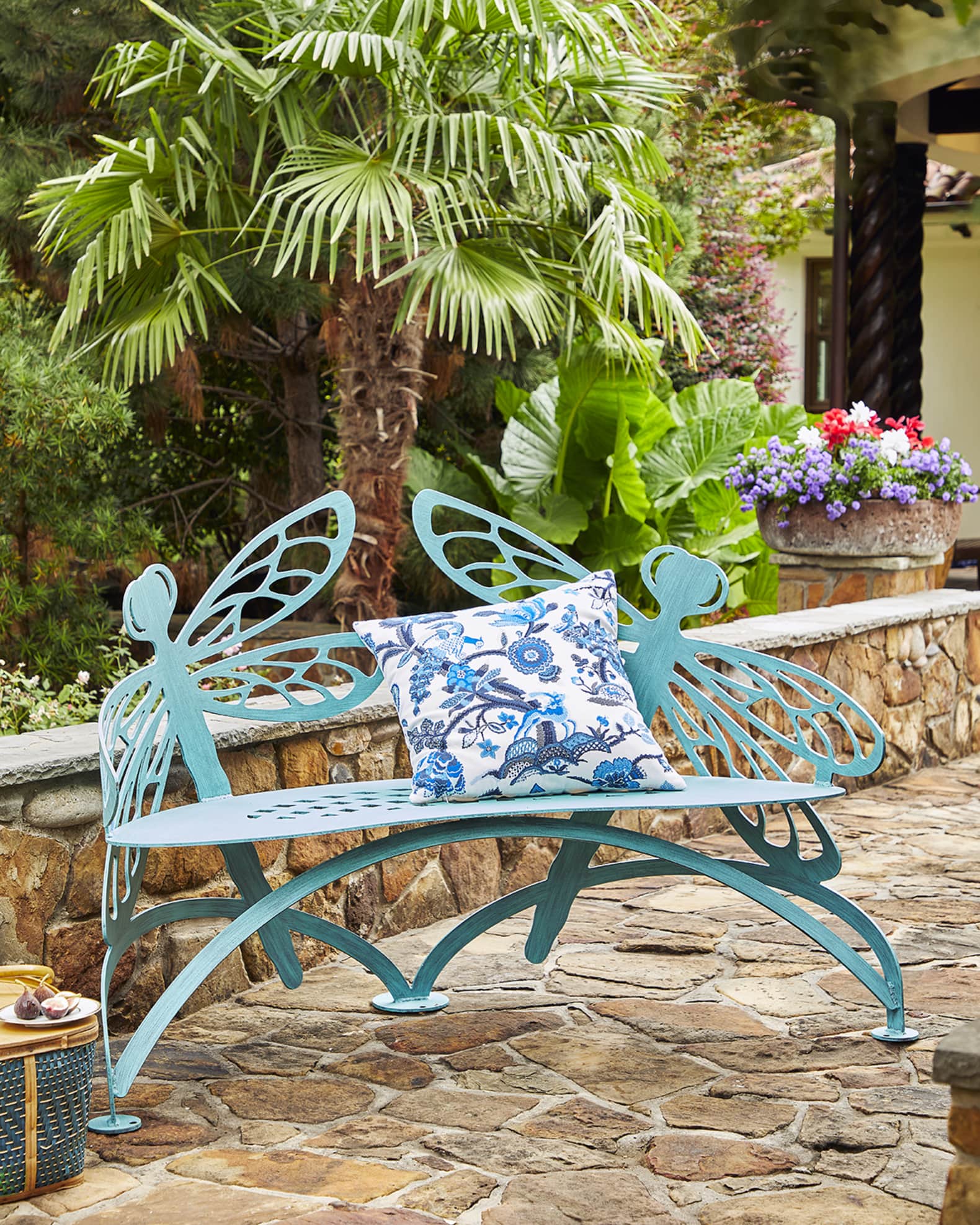 Cricket Forge Dragonfly Outdoor Bench | Neiman Marcus