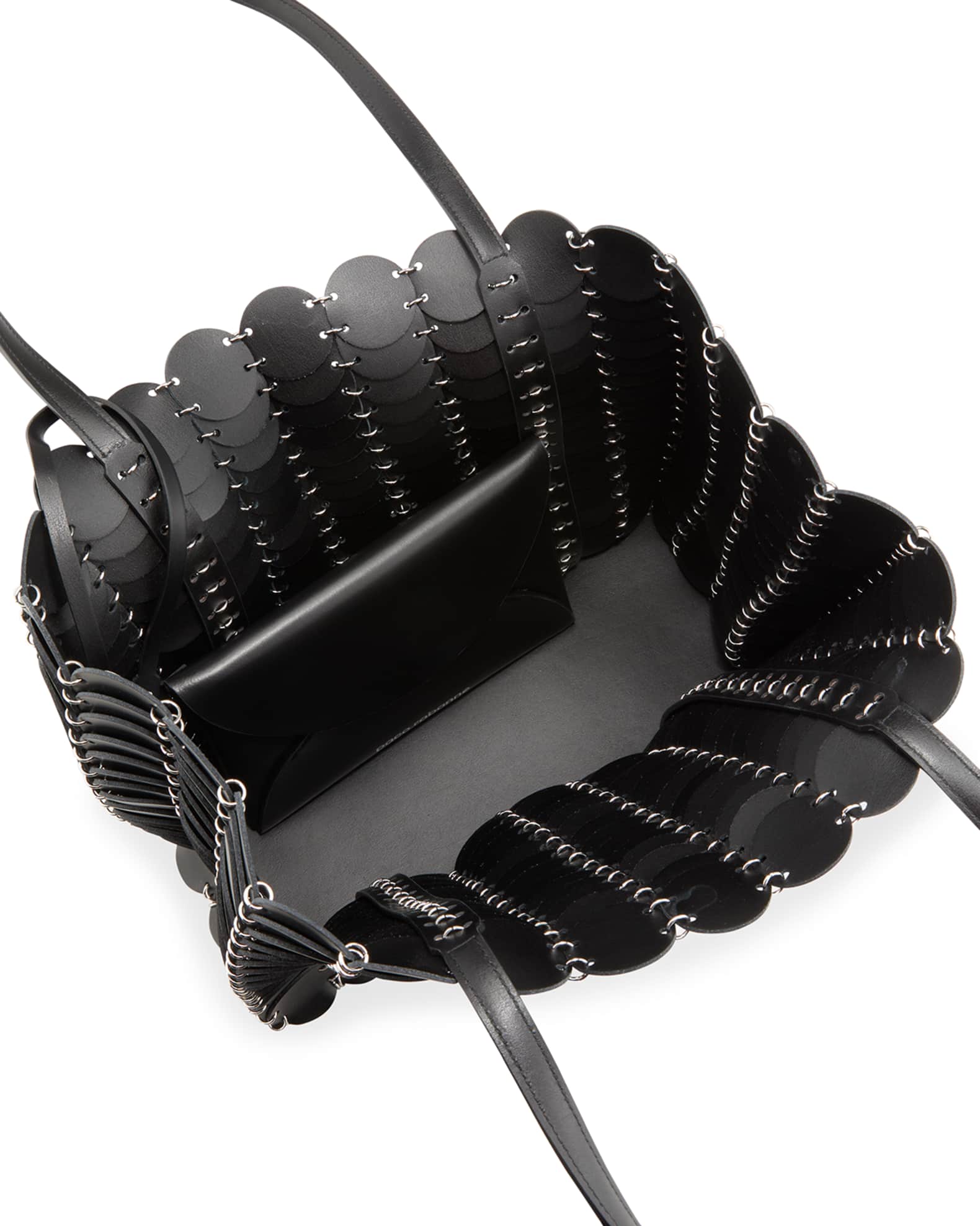 Paco Rabanne Pacoio Cabas Disc Leather Tote Bag | Neiman Marcus