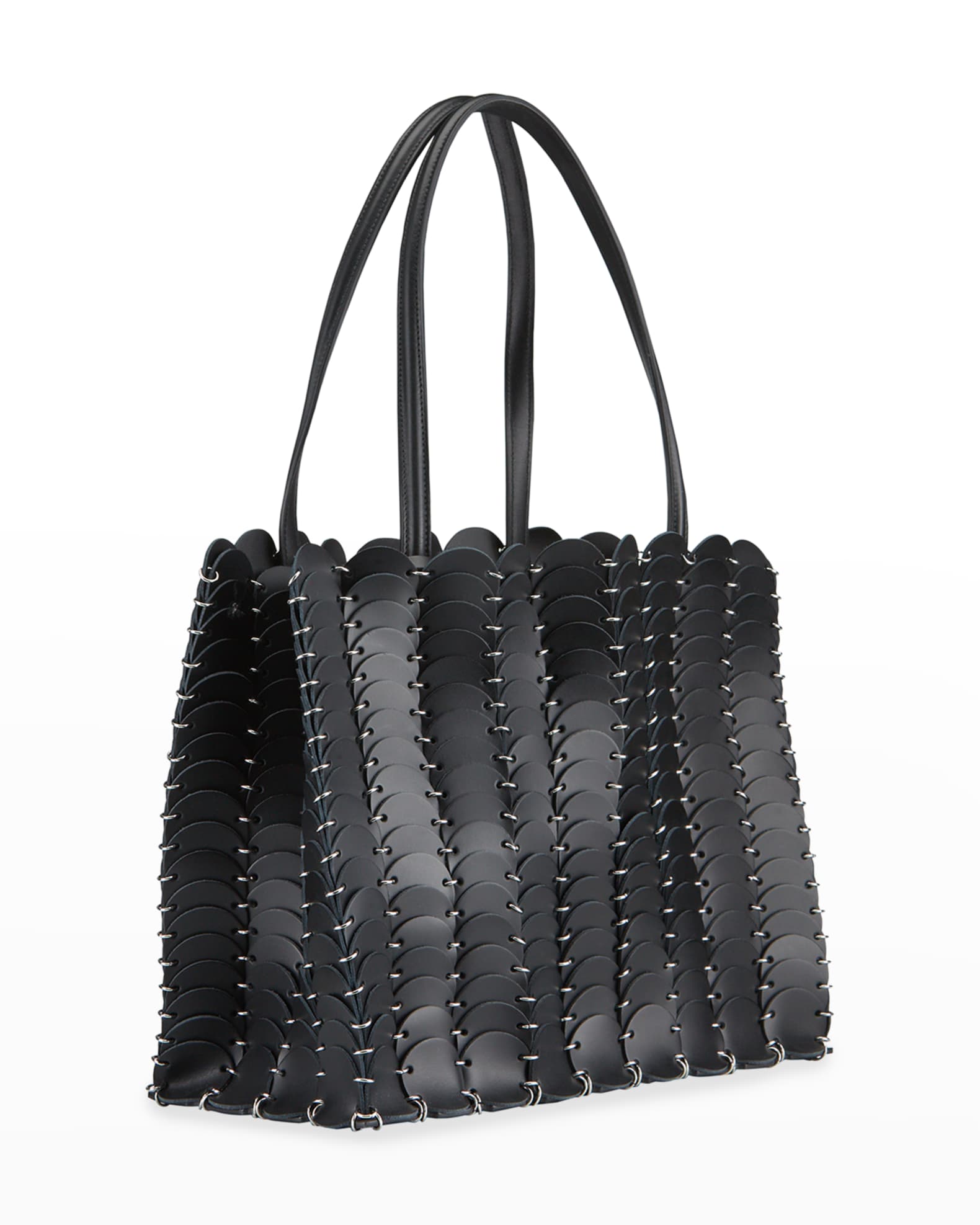 Paco Rabanne Pacoio Cabas Disc Leather Tote Bag | Neiman Marcus