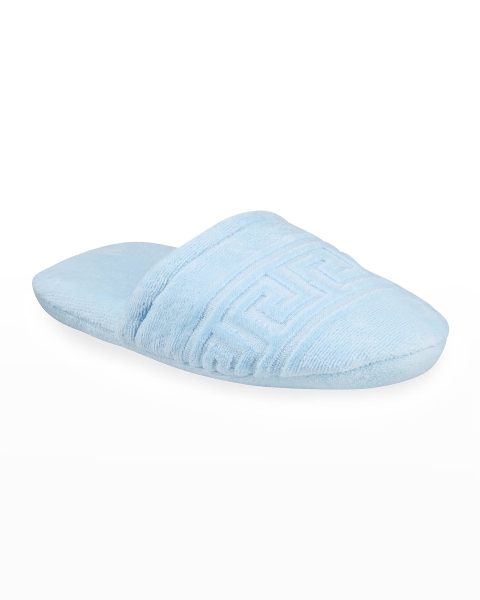 Versace Men's Tonal Greek Key Slippers | Neiman Marcus