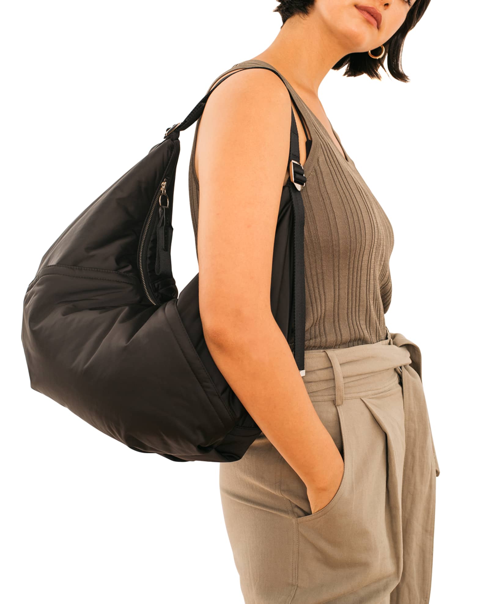 Transience Hammock Water-Resistant Puffer Hobo Bag | Neiman Marcus